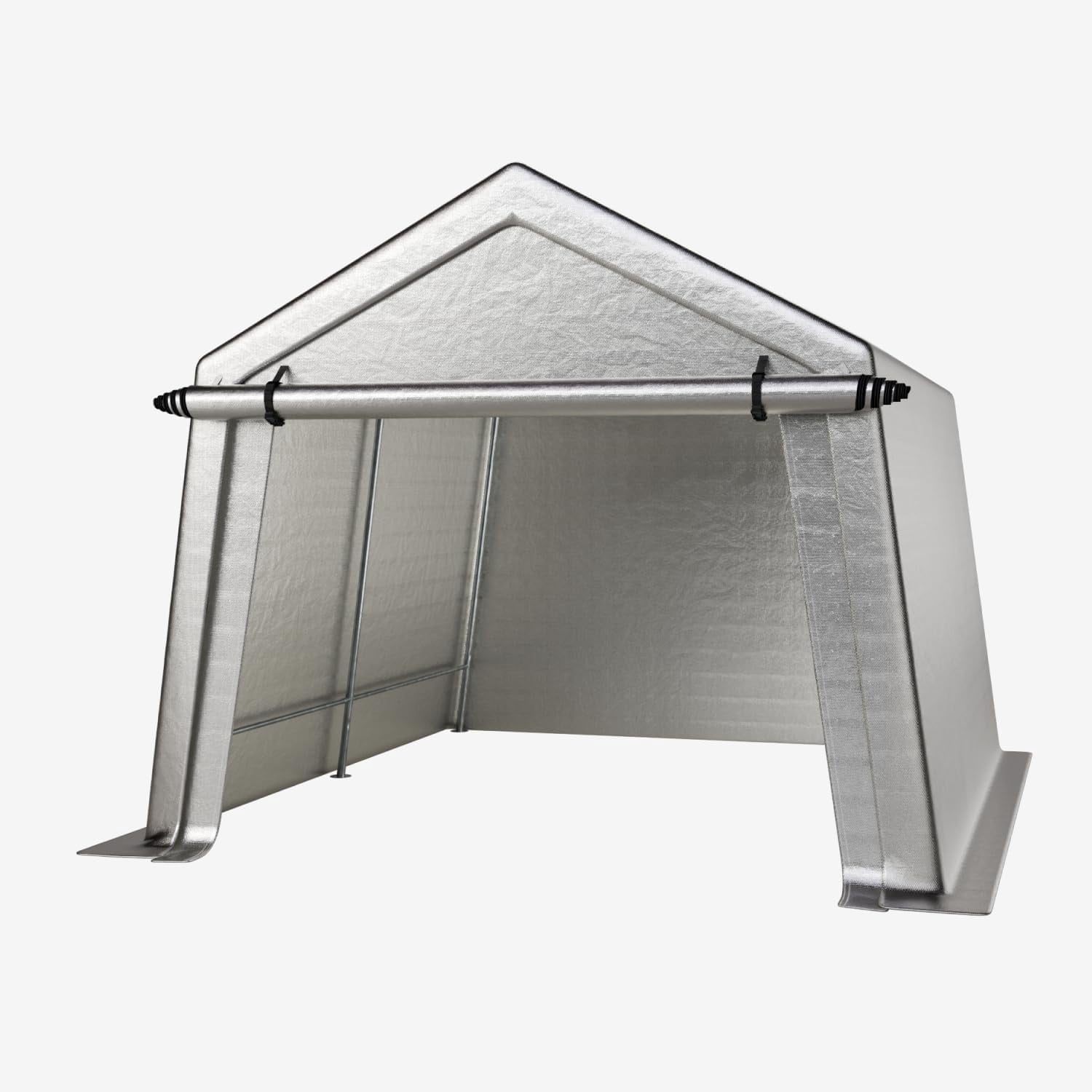 10x10 FT Portable Garage Carport, Heavy-Duty Storage Shed with 220G Waterproof PE Tarp, Roll-Up ...