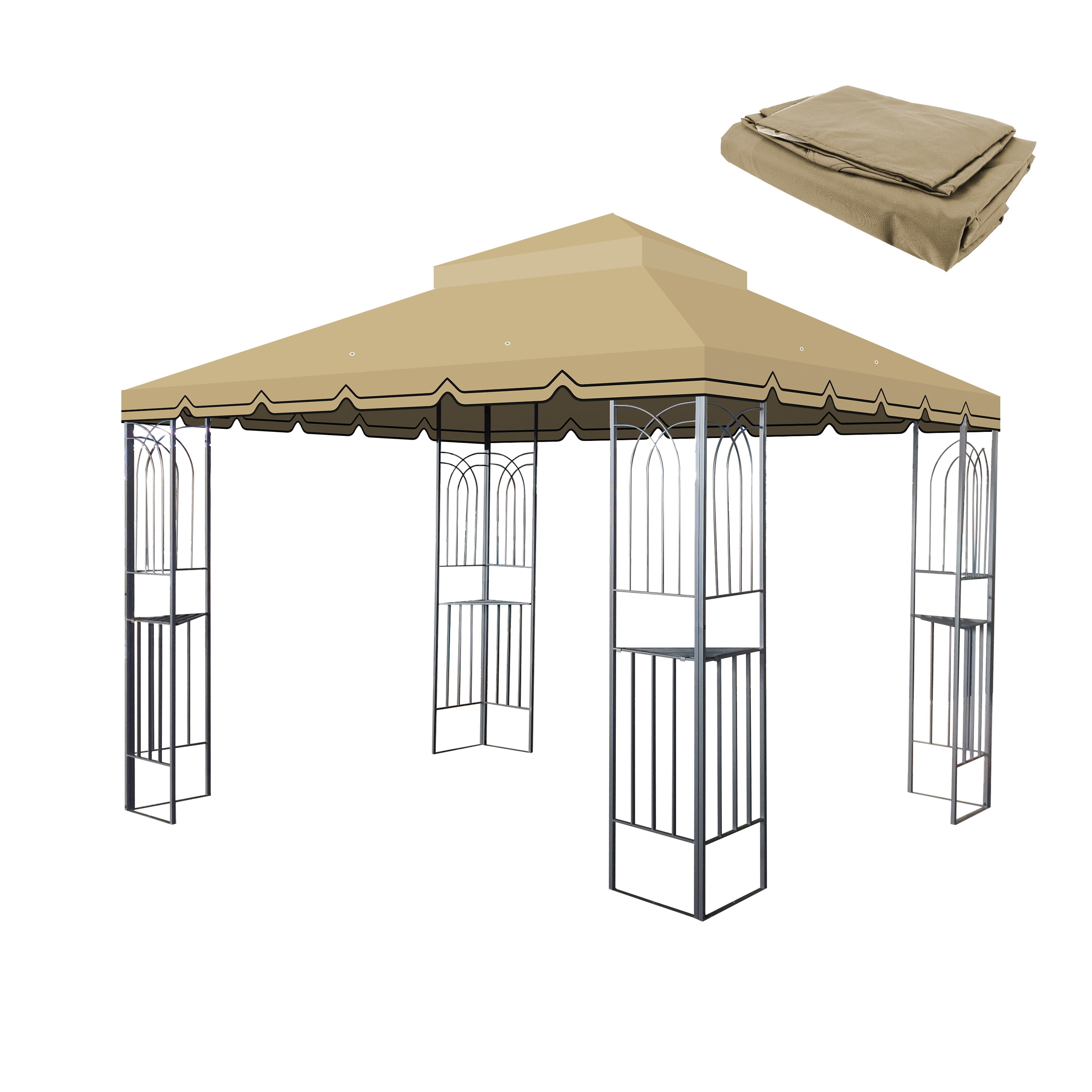 10x10 FT Replacement Canopy Tent, Outdoor Patio Gazebo - UV Protection ...