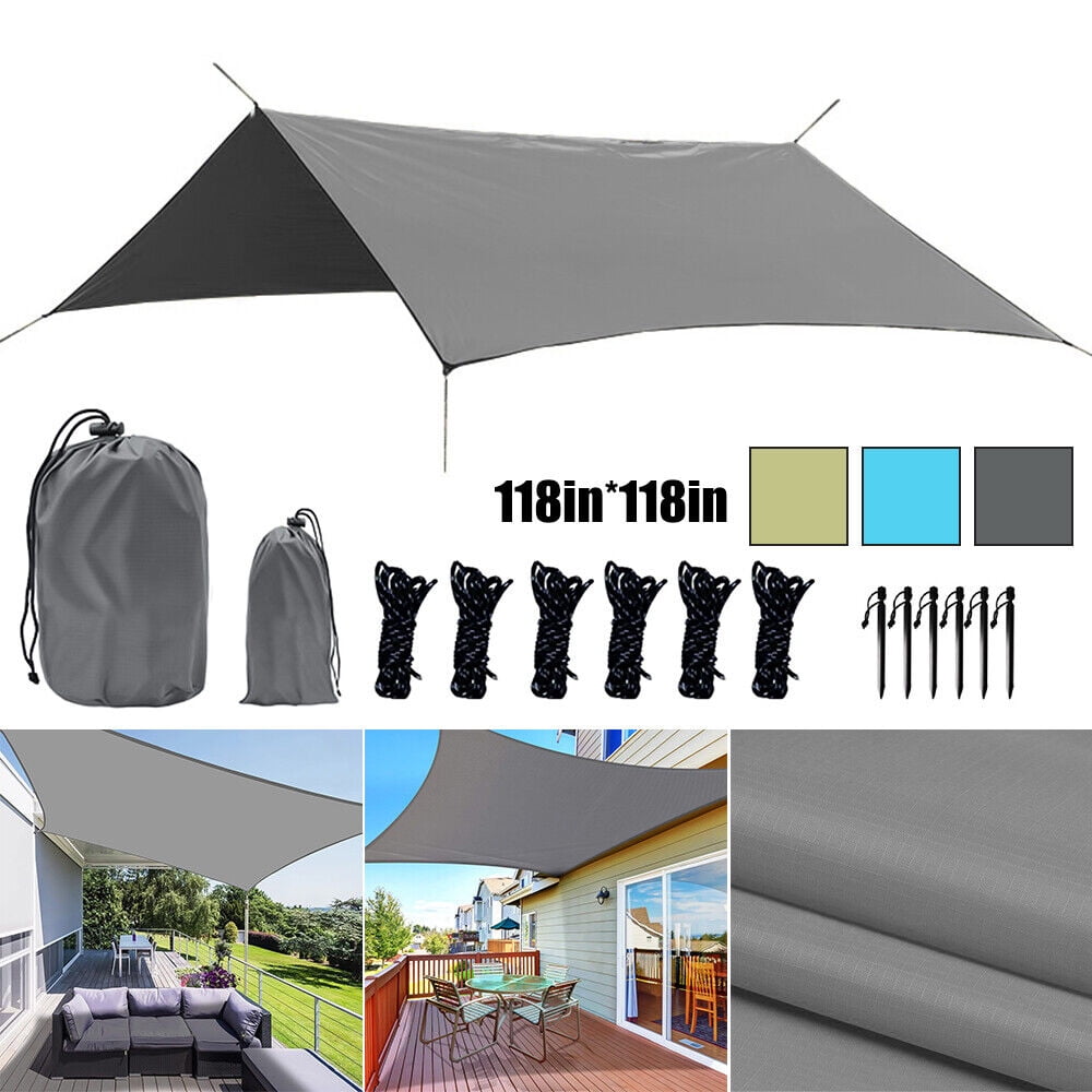 10x10 FT Waterproof RipStop Rain Fly Hammock Tarp Cover Tent Shelter ...