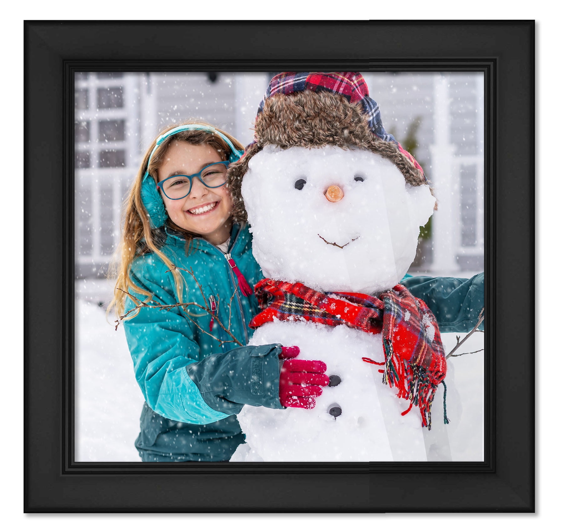 10x10 Frame Black Picture Frame - Modern Photo Frame Includes UV ...