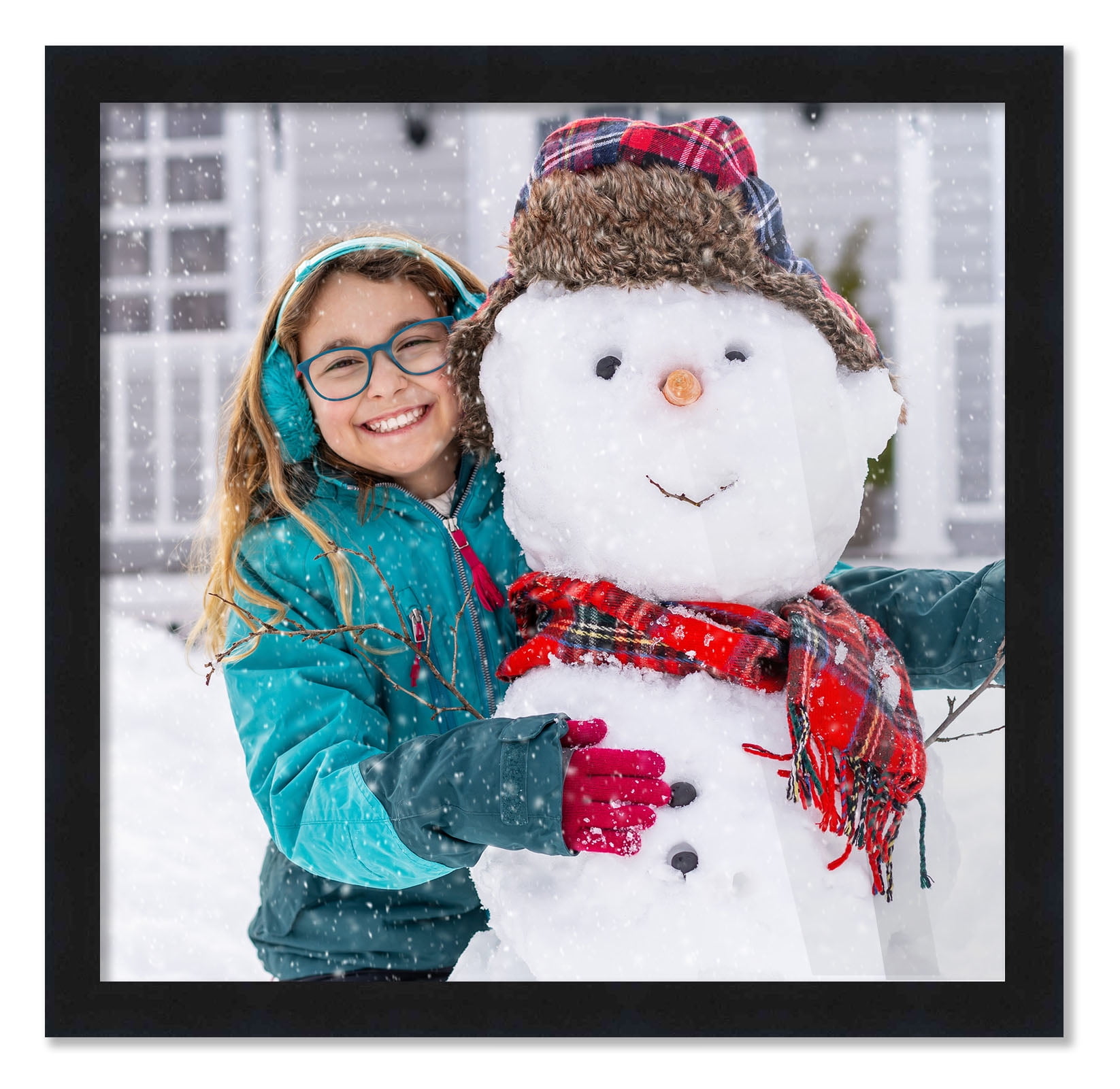 10x10 Frame Black Picture Frame - Modern Photo Frame Includes UV ...