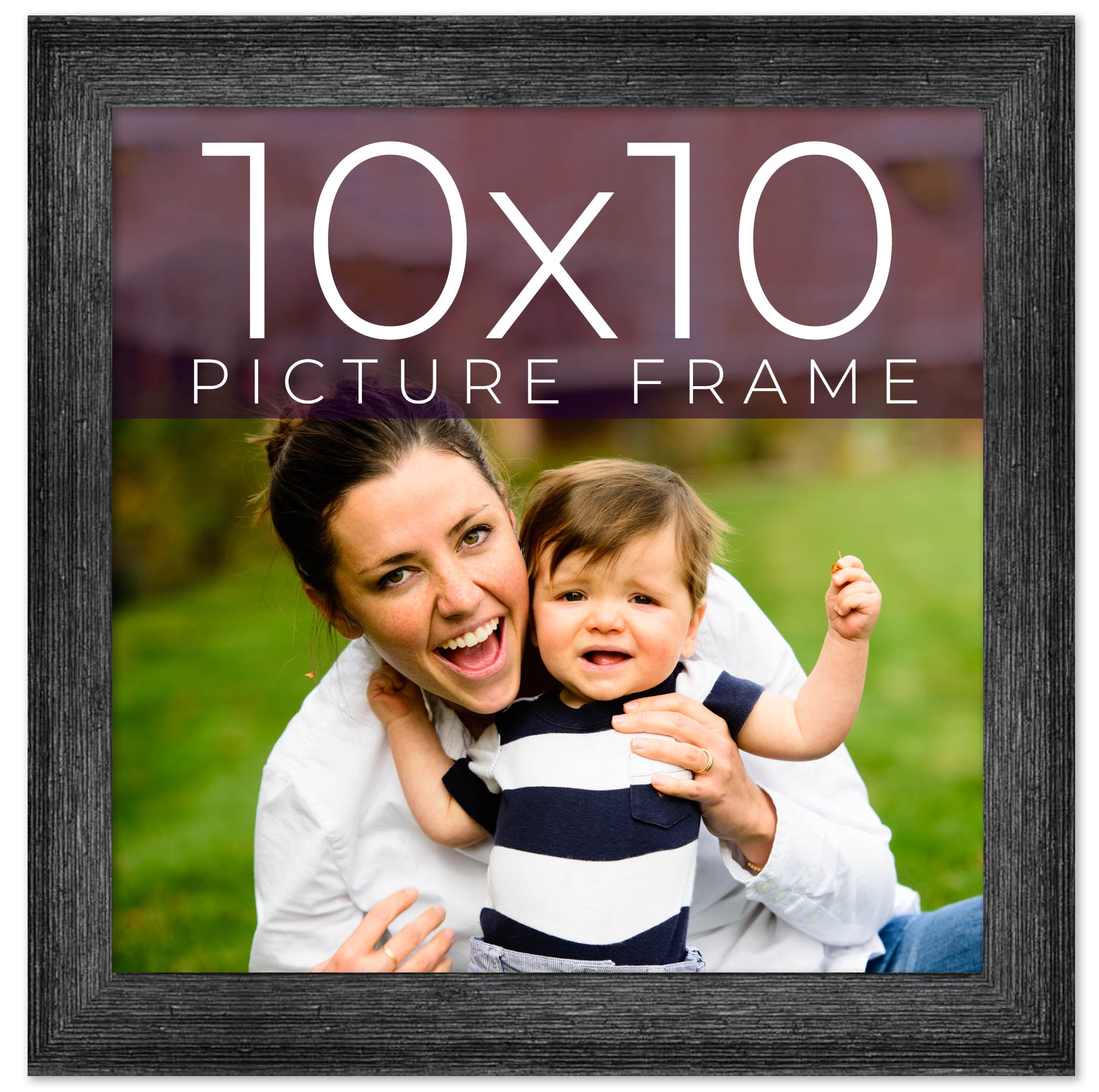 10x10 Frame Black Real Wood Picture Frame Width 1.5 inches | Interior ...