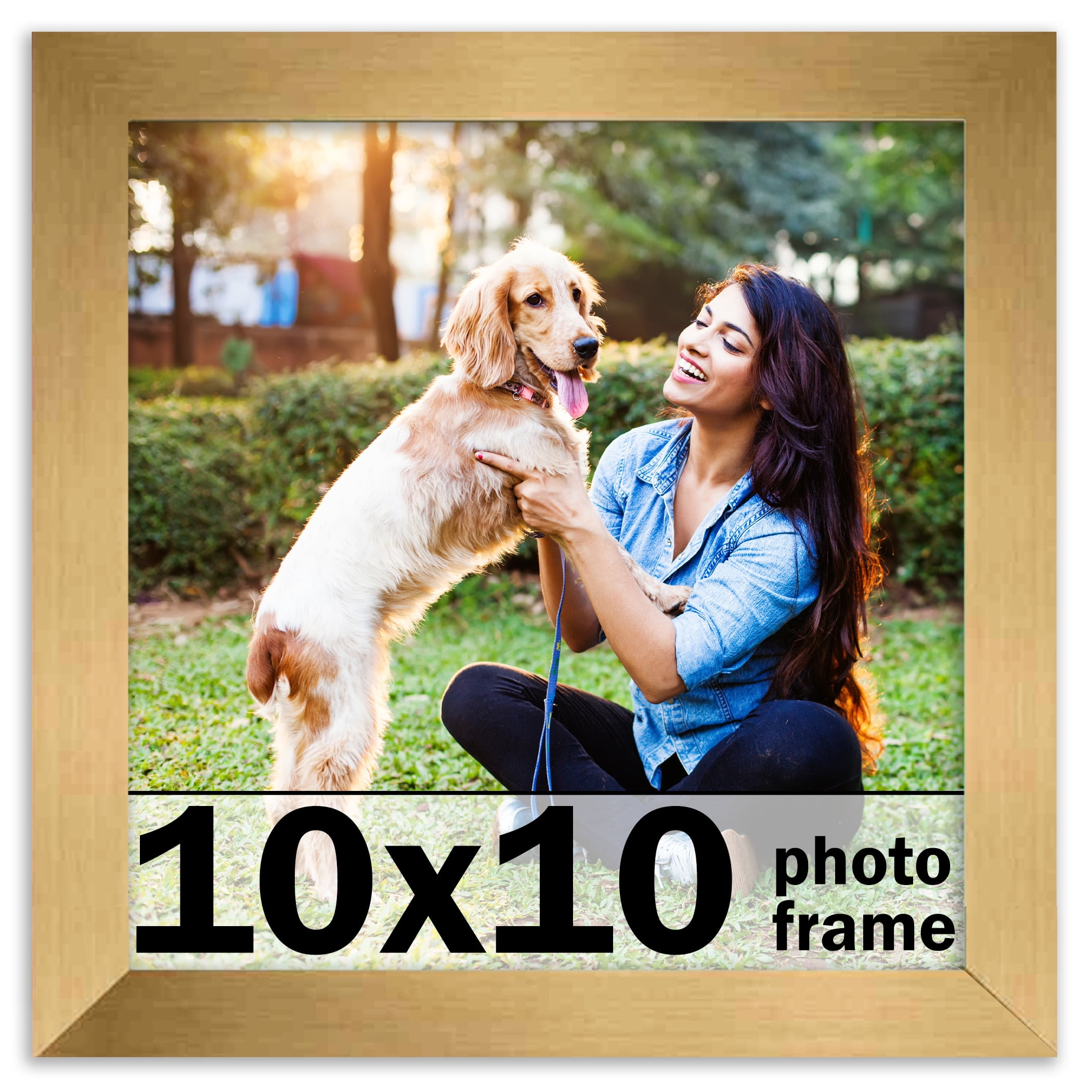 10x10 Frame Gold Bronze Picture Frame - Modern Photo Frame Includes UV ...