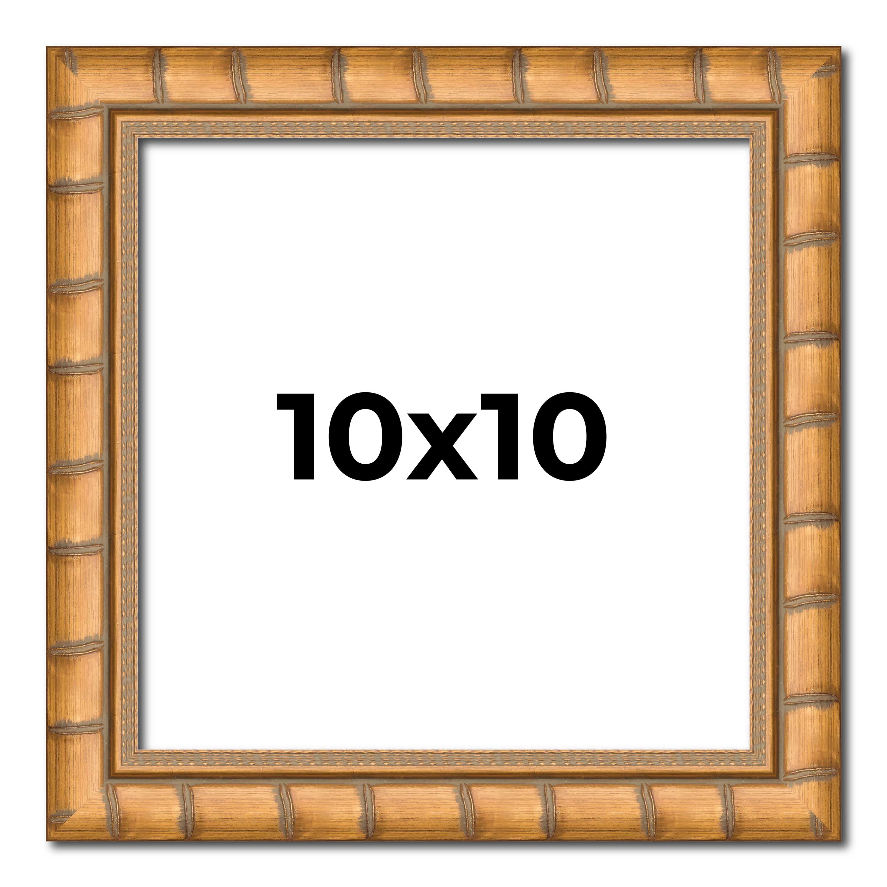 10x10 Frame Gold Real Wood Picture Frame Width 1.5 inches | Interior ...