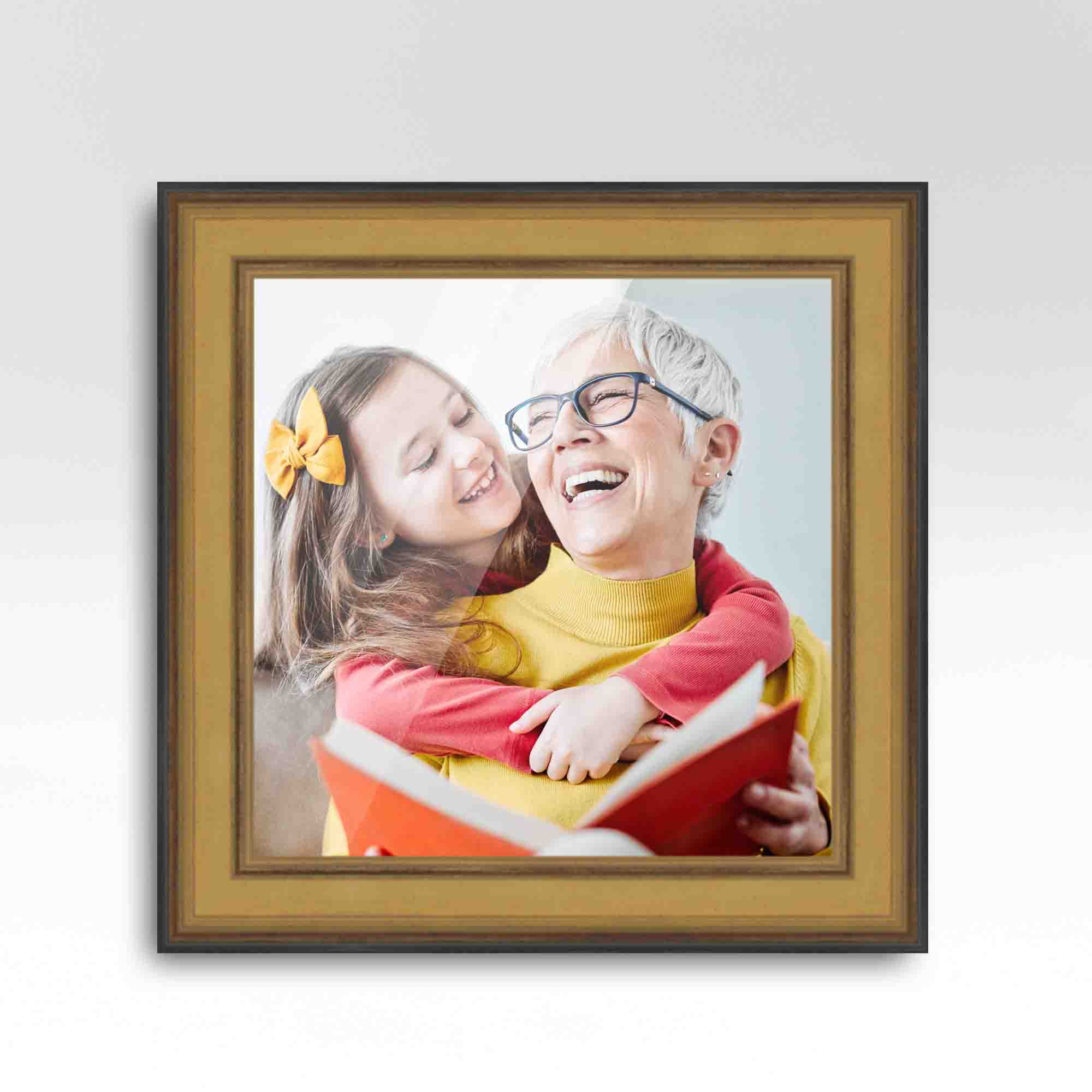 10x10 Frame Gold Real Wood Picture Frame Width 2 inches | Interior ...