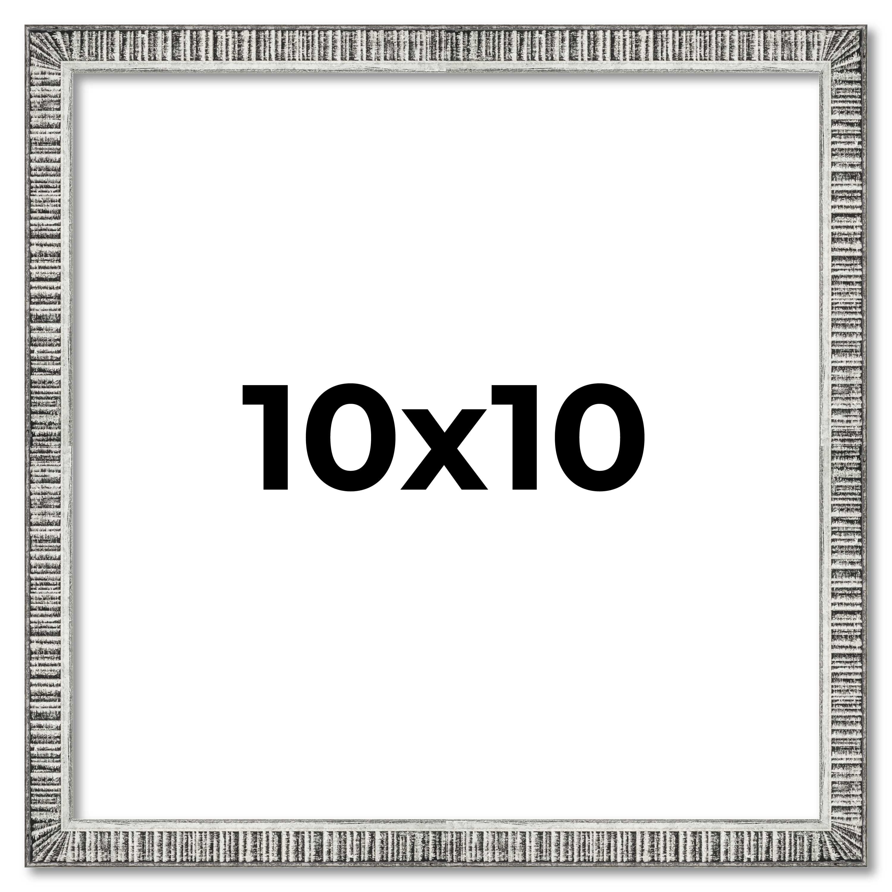 10x10 Frame Silver Picture Frame - Modern Photo Frame Includes UV ...
