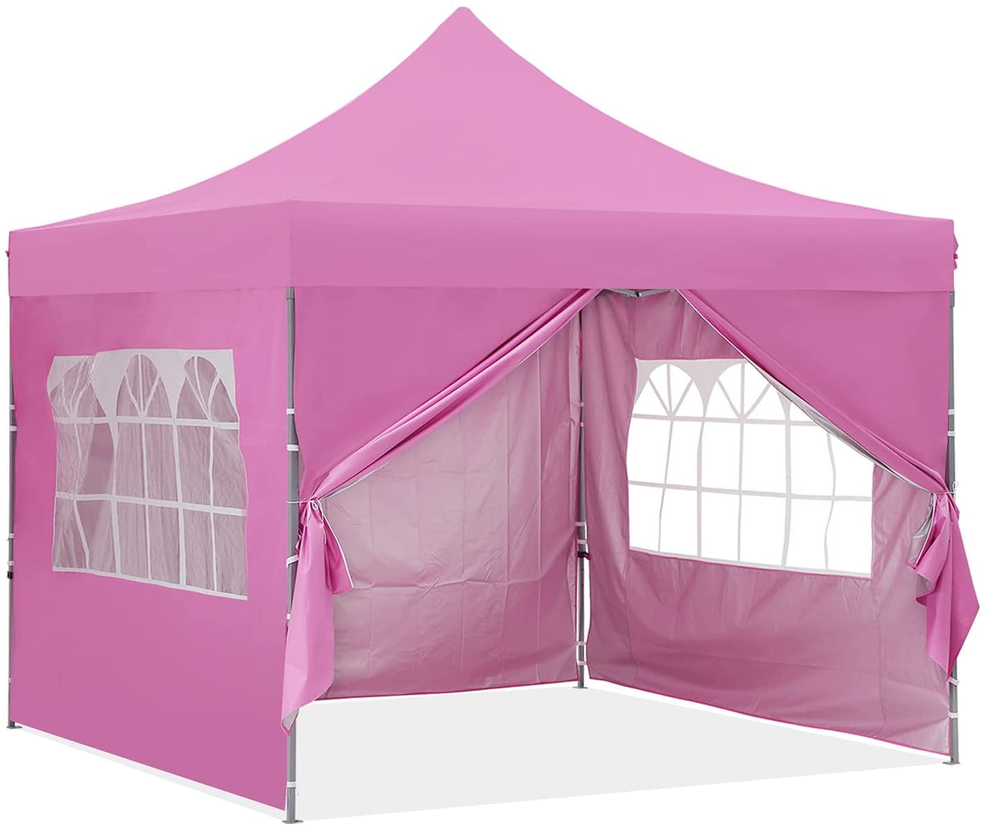 10x10 Ft Outdoor Pop Up Canopy Tent, Patio Tent, Pink Canopy ...