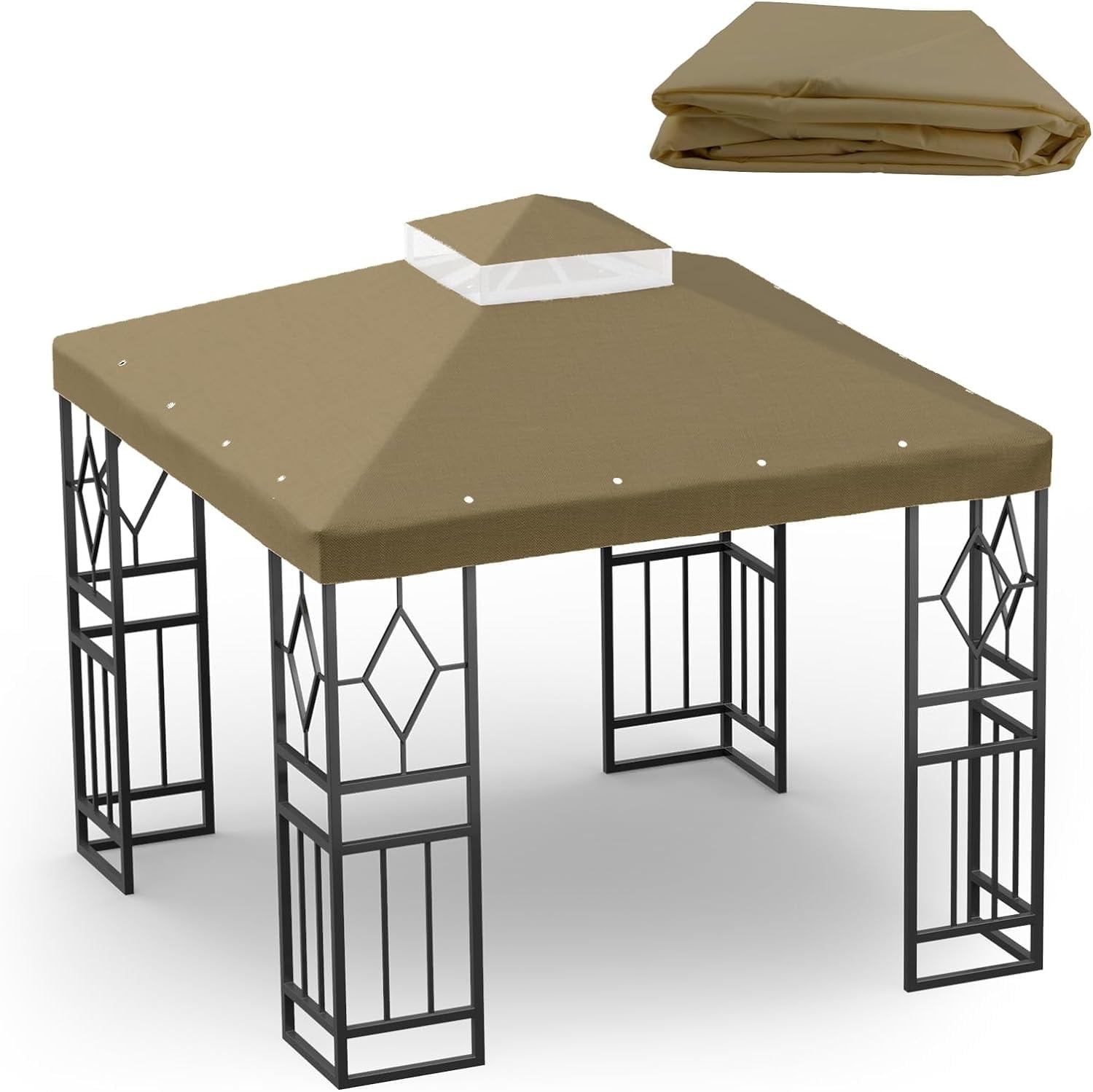 Free Shipping! 10x10 Gazebo Canopy Top Replacement, Double Tiered ...