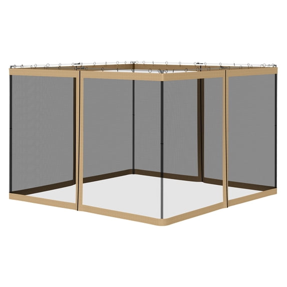 10x10 Gazebo Sidewall Netting Replacement, Beige Mesh Screen with ...
