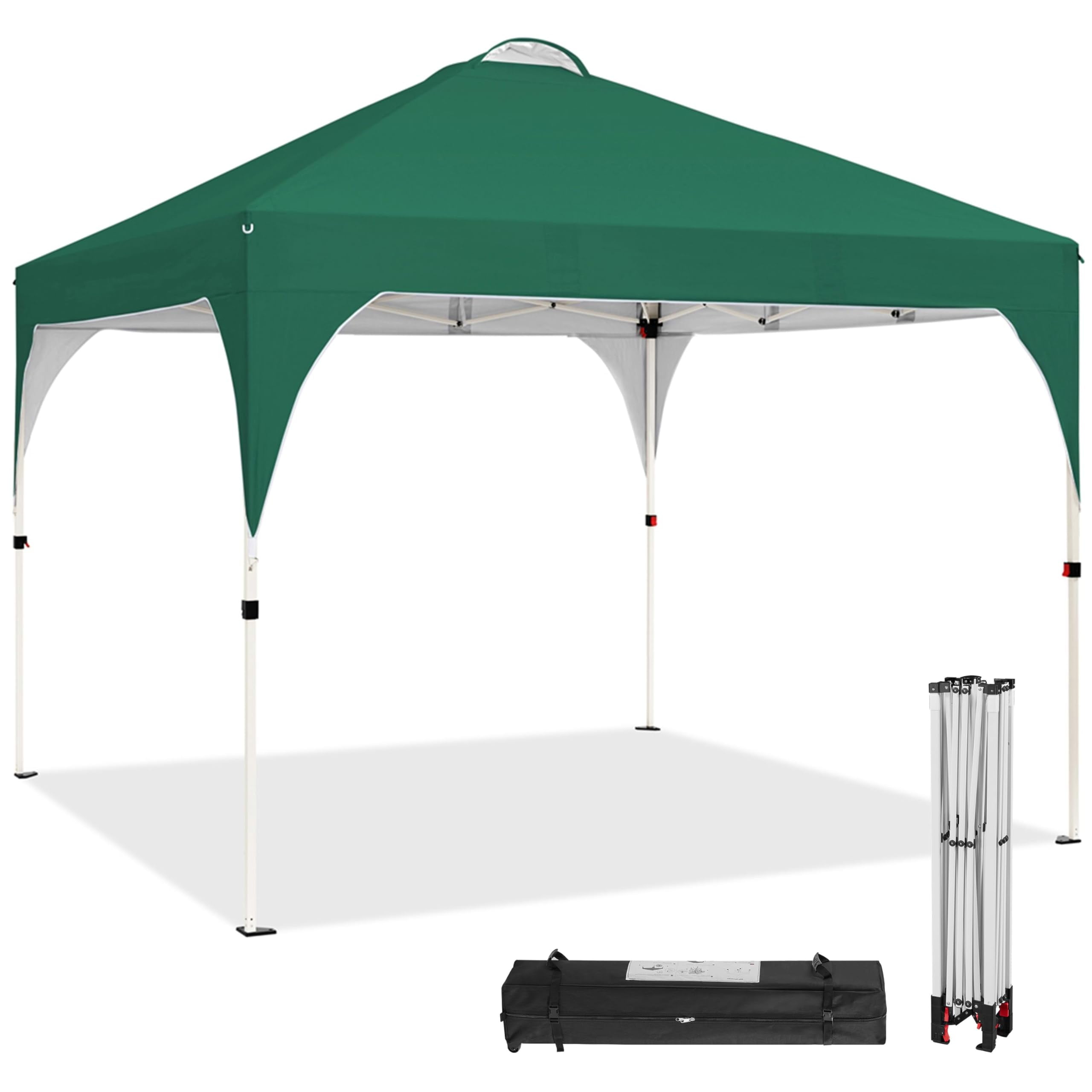 10x10 Heavy Duty Pop Up Canopy, Complete Kit with Roller Bag ...