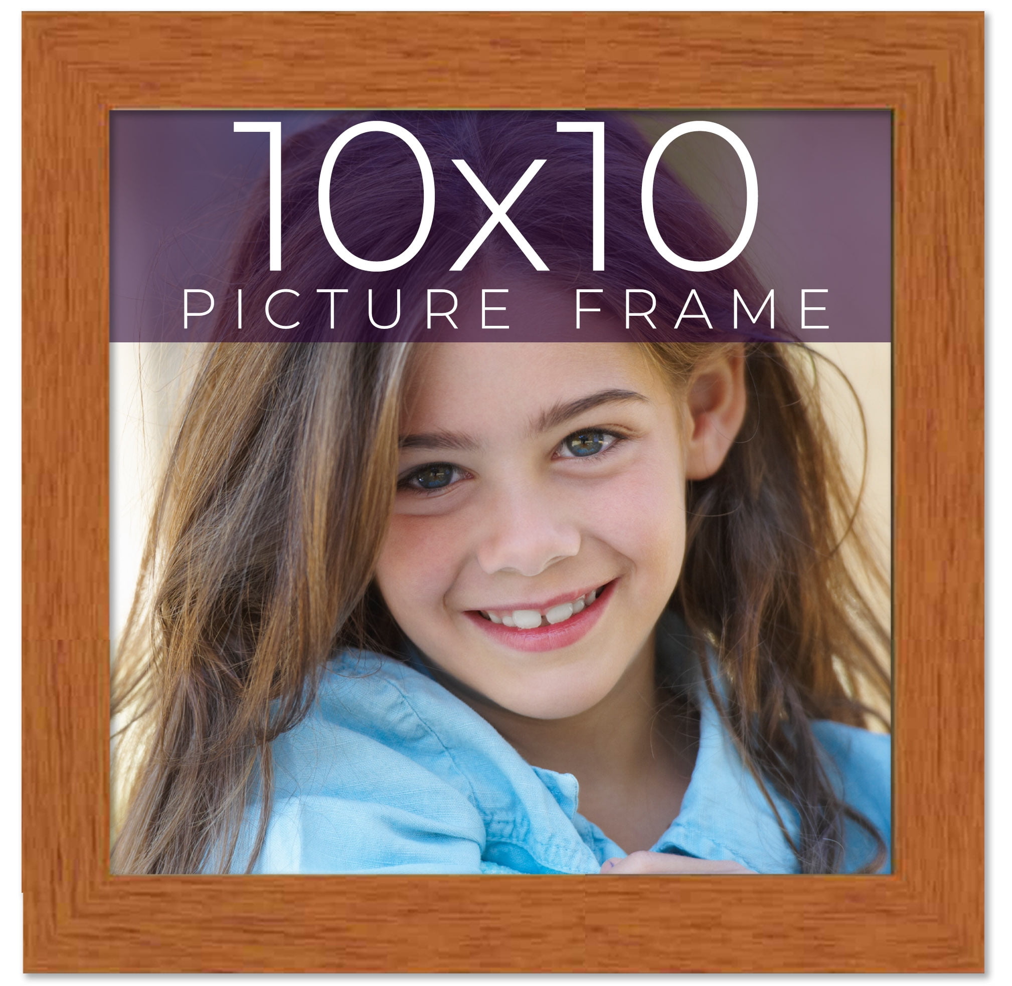 10x10 Honey Brown Real Wood Picture Frame Width 0.75 inches | Interior ...