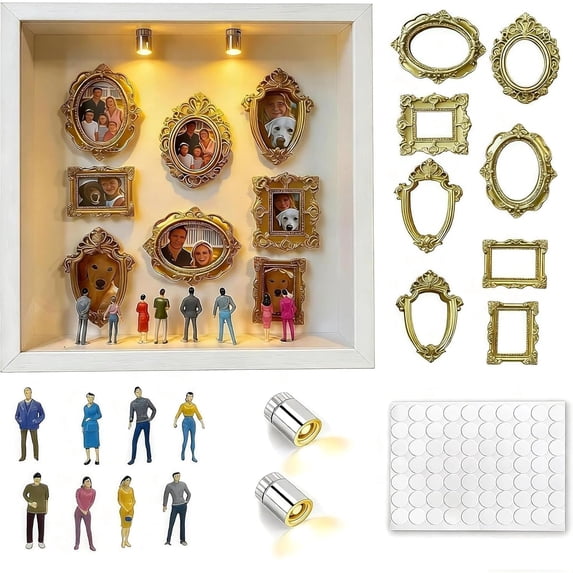 10x10 Inch DIY Gold Frames Silhouette Box, Upgraded Shadowbox w/ 8 ...