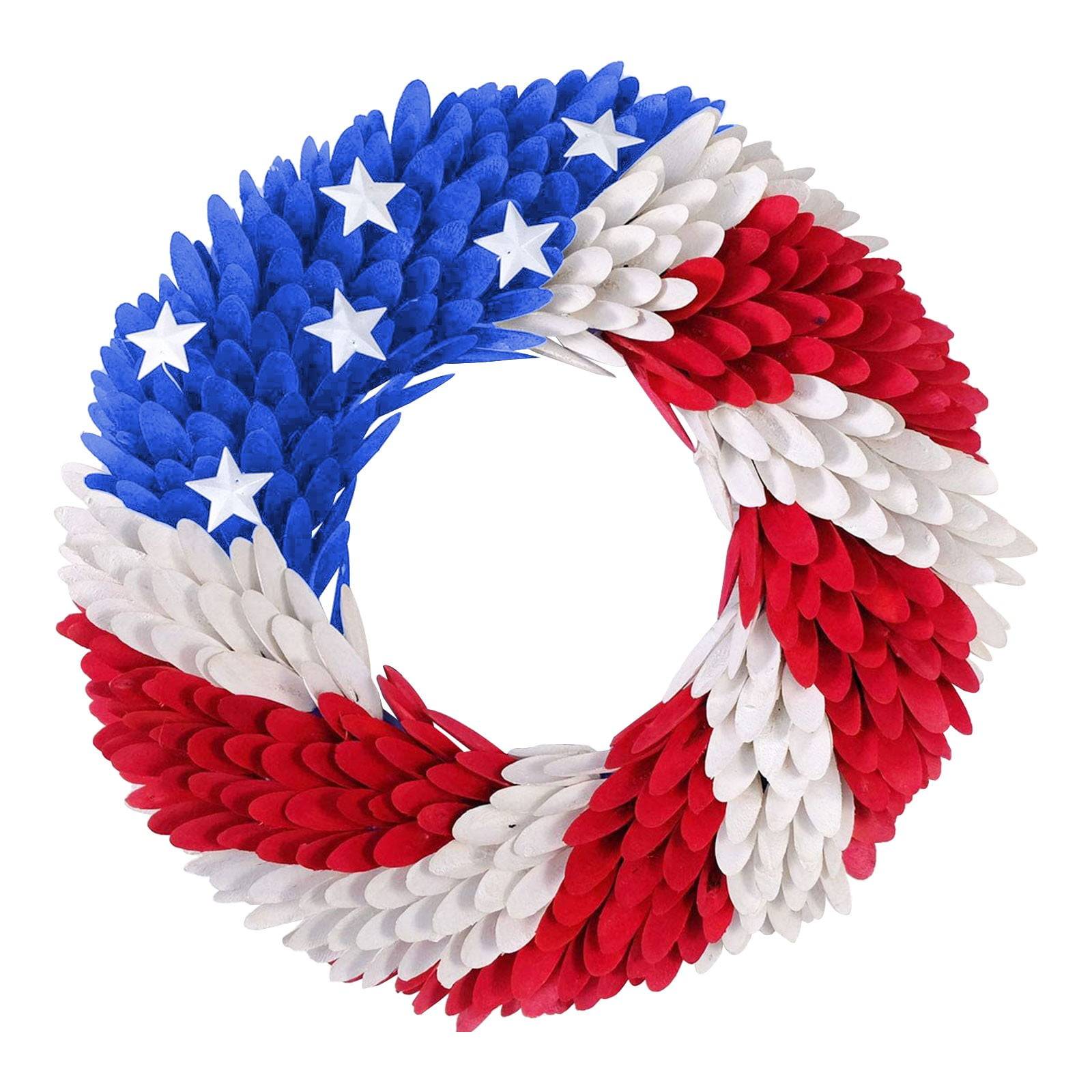 10x10 Inch Patriotic Wreath, 4th of July Summer Wreath Red White and ...