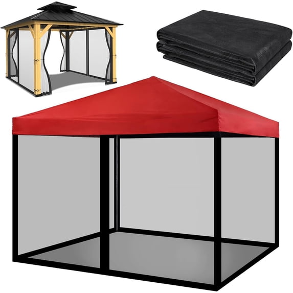 10x10 Mosquito Net with Zipper for Patio Camping Gazebo and Canopy Tent ...