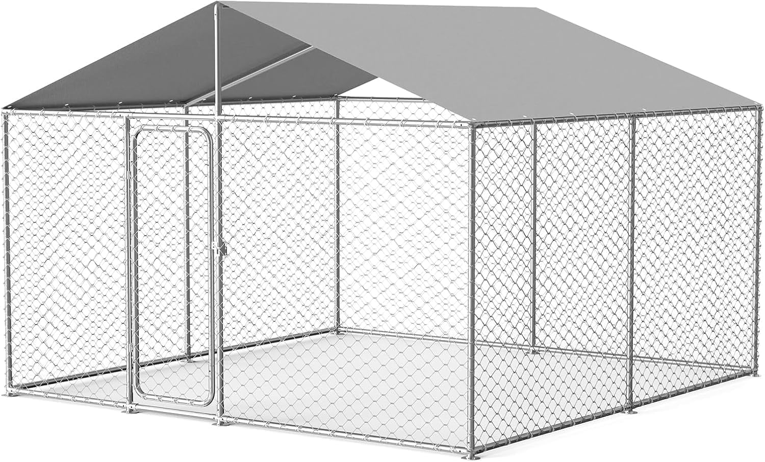 GeeLoon Outdoor Dog Kennel 10x10 Metal Enclosure with Waterproof Cover ...