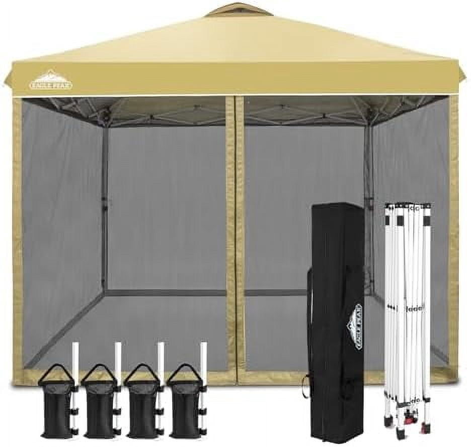 10x10 Outdoor Easy Pop up Canopy with Netting, Instant Screen Party ...