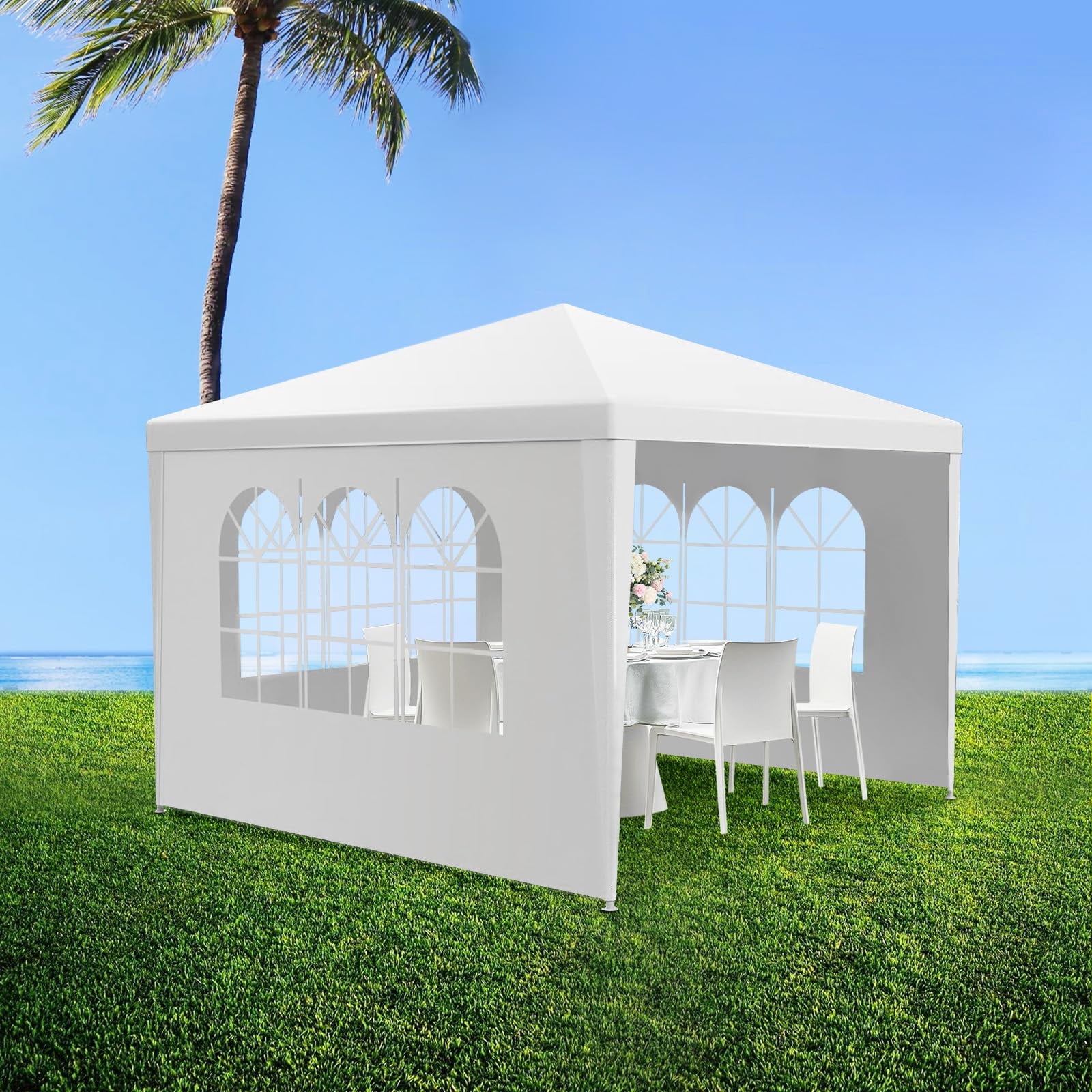 10x10 Party Tent, Outdoor Tents for Parties, White Wedding Tent, Event ...