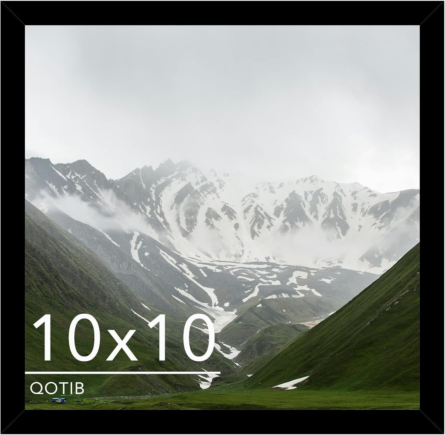 10x10 Picture Frame Black for Wall Mounting, Horizontal and Vertical ...