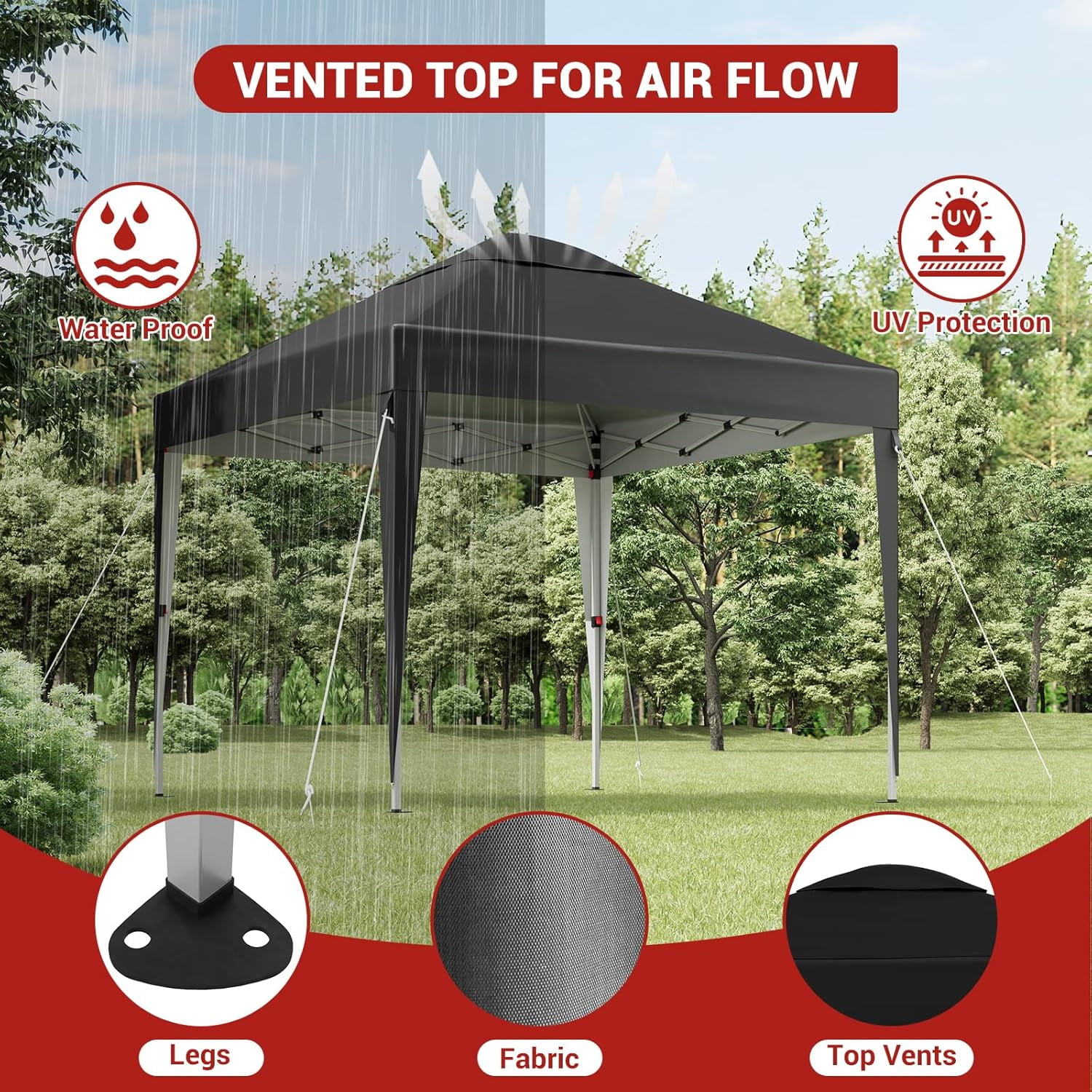 Joyspirit 10x10 Pop Up Camping Tent, Pop Up Canopy Tent, Tarp Beach ...