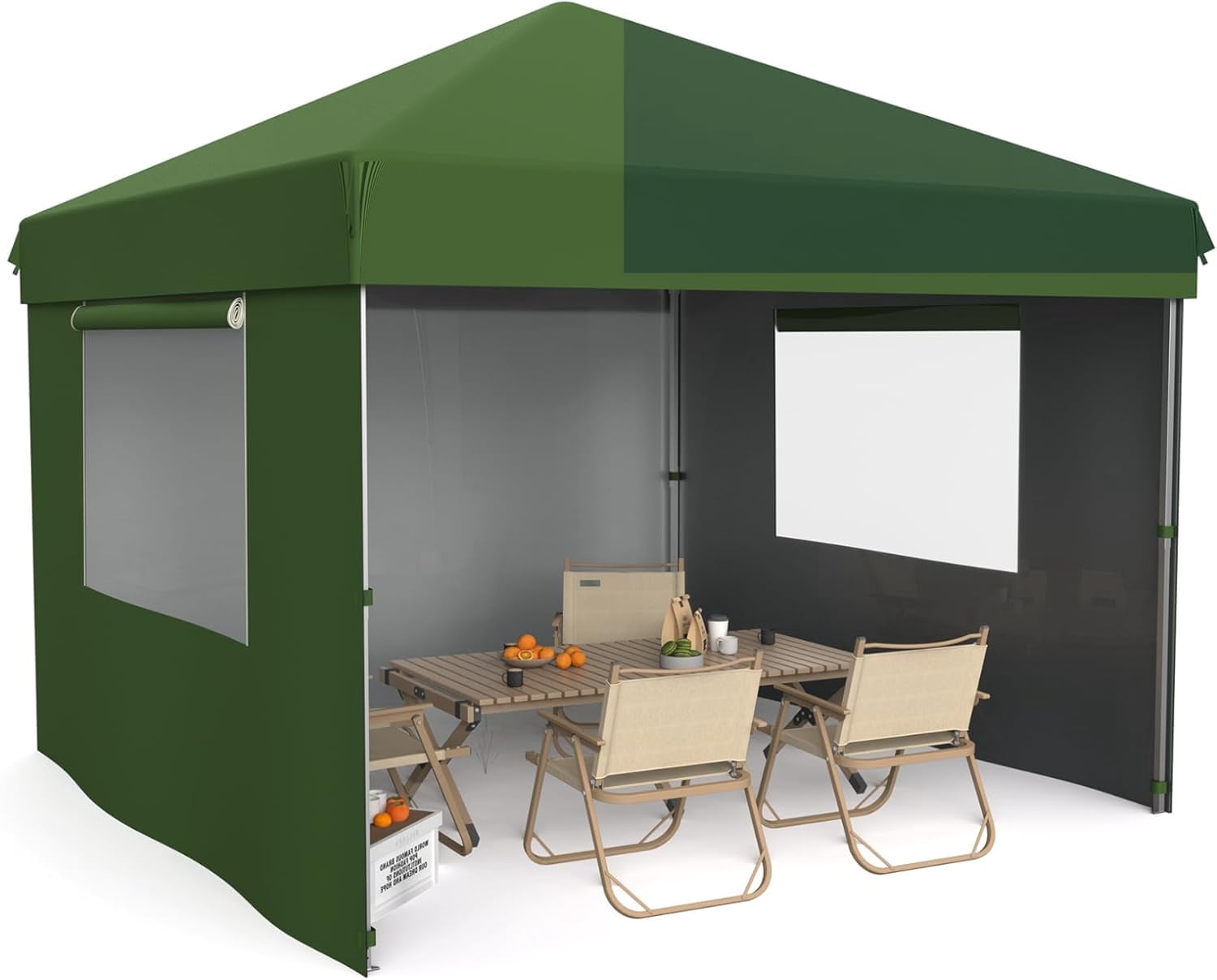 10x10 Pop Up Canopy with 3 Side Walls,Beach Tent with One Push Setup ...