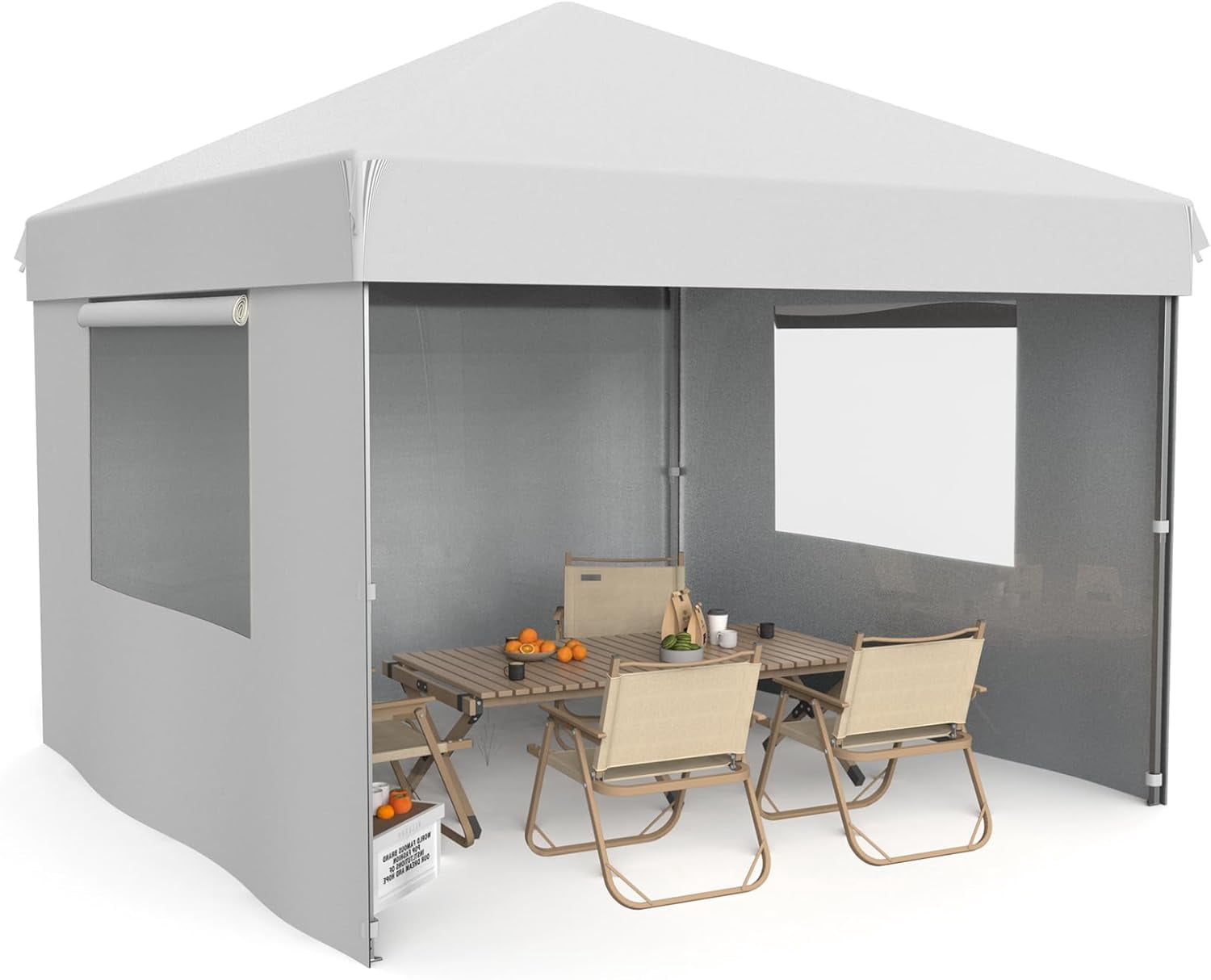 10x10 Pop Up Canopy with 3 Side Walls,Beach Tent with One Push Setup ...