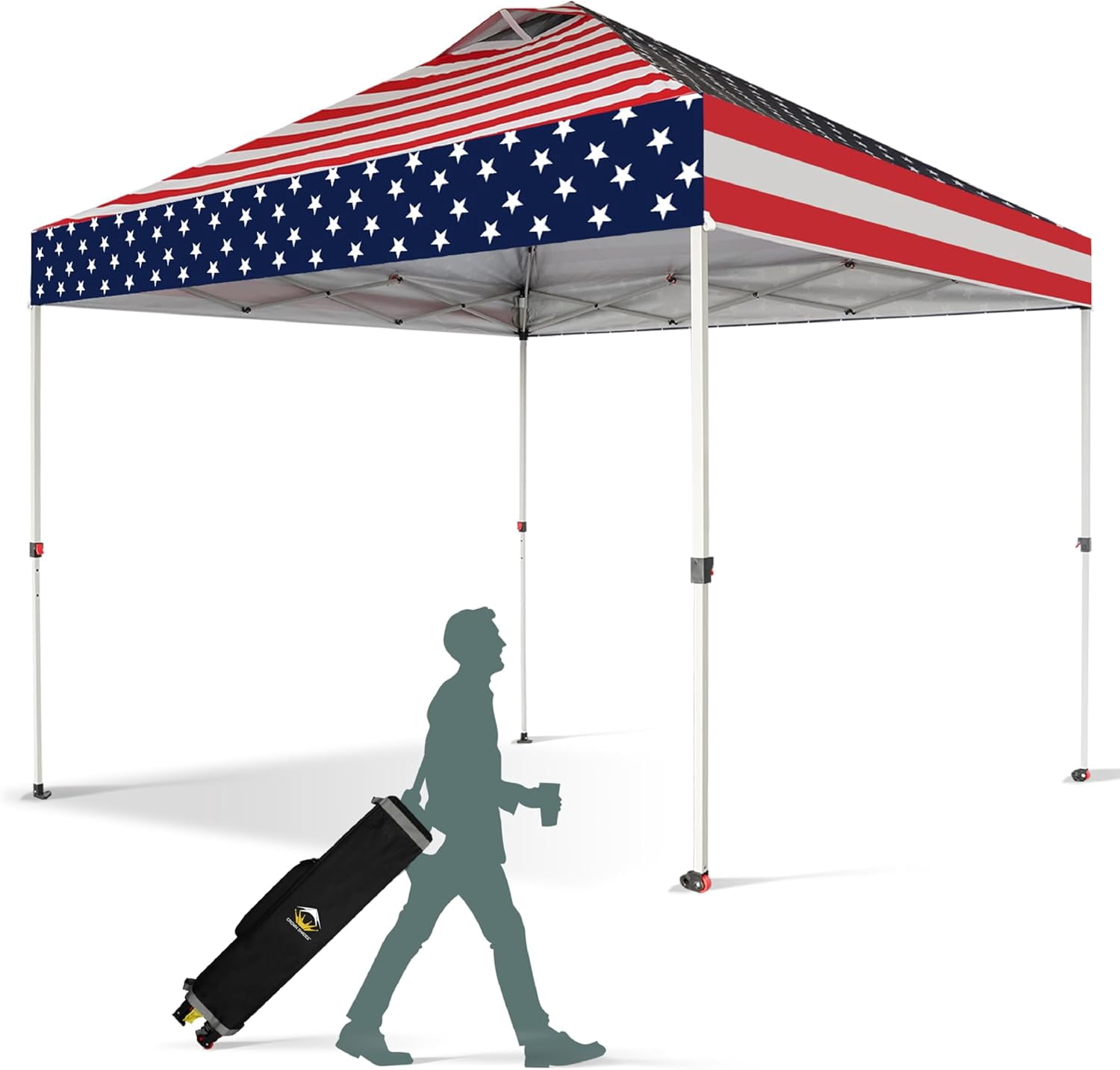 10x10 Pop Up Canopy - Beach Tent with One Push Setup - Easy Outdoor Sun ...