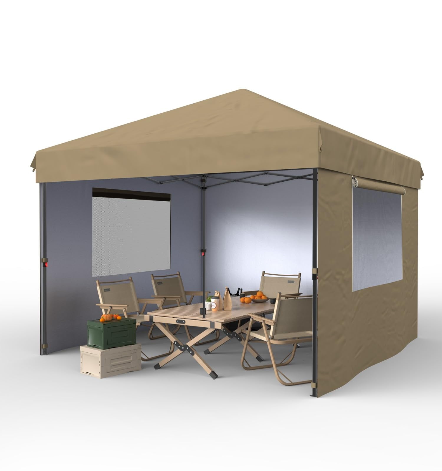 10x10 Pop Up Canopy with Removable 3 Sidewalls - Easy Up Camping Tent ...