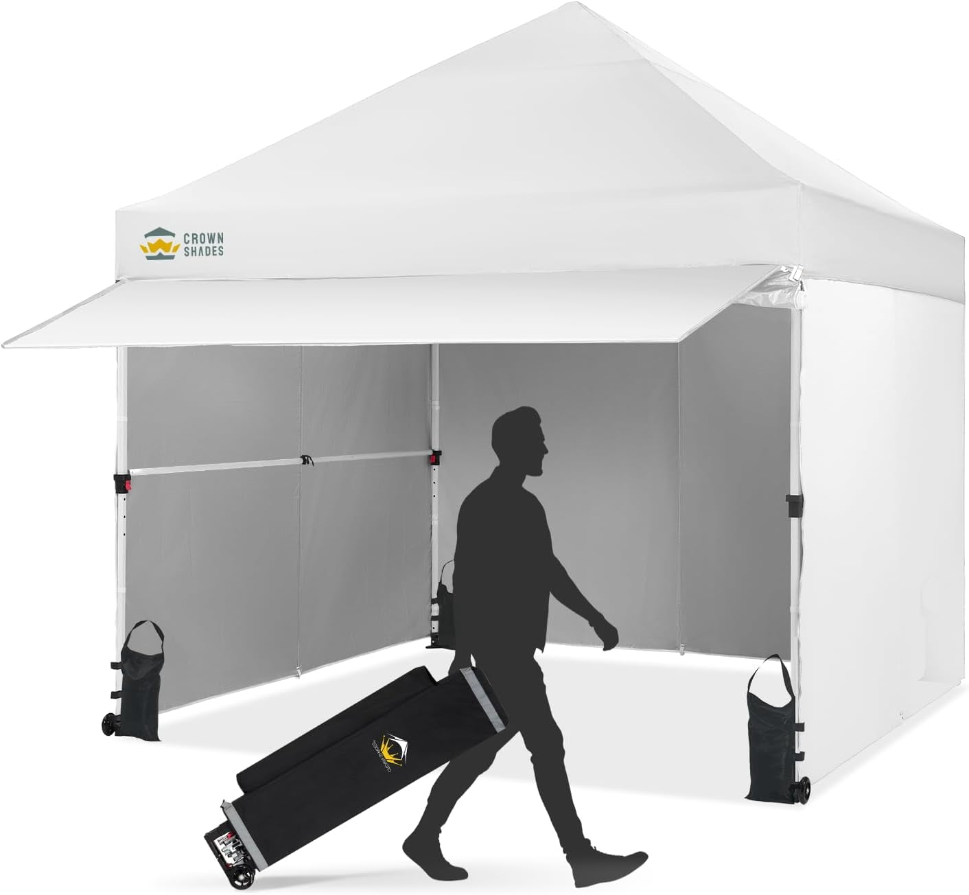 10x10 Pop Up Canopy Tent with 4 Sidewalls, Instant Commercial Tent with ...