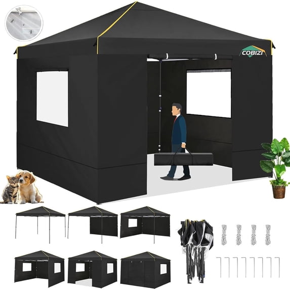 10x10 Pop Up Canopy Tent with 4 Sidewalls and Mesh Windows 2.0 ...