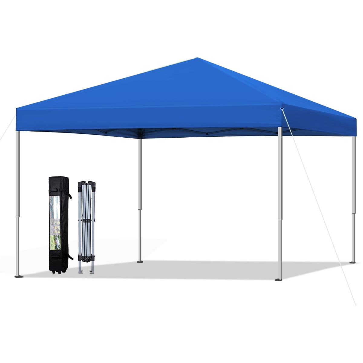 10x10 Pop Up Canopy Tent With Durable Silver Coated Cover And ...