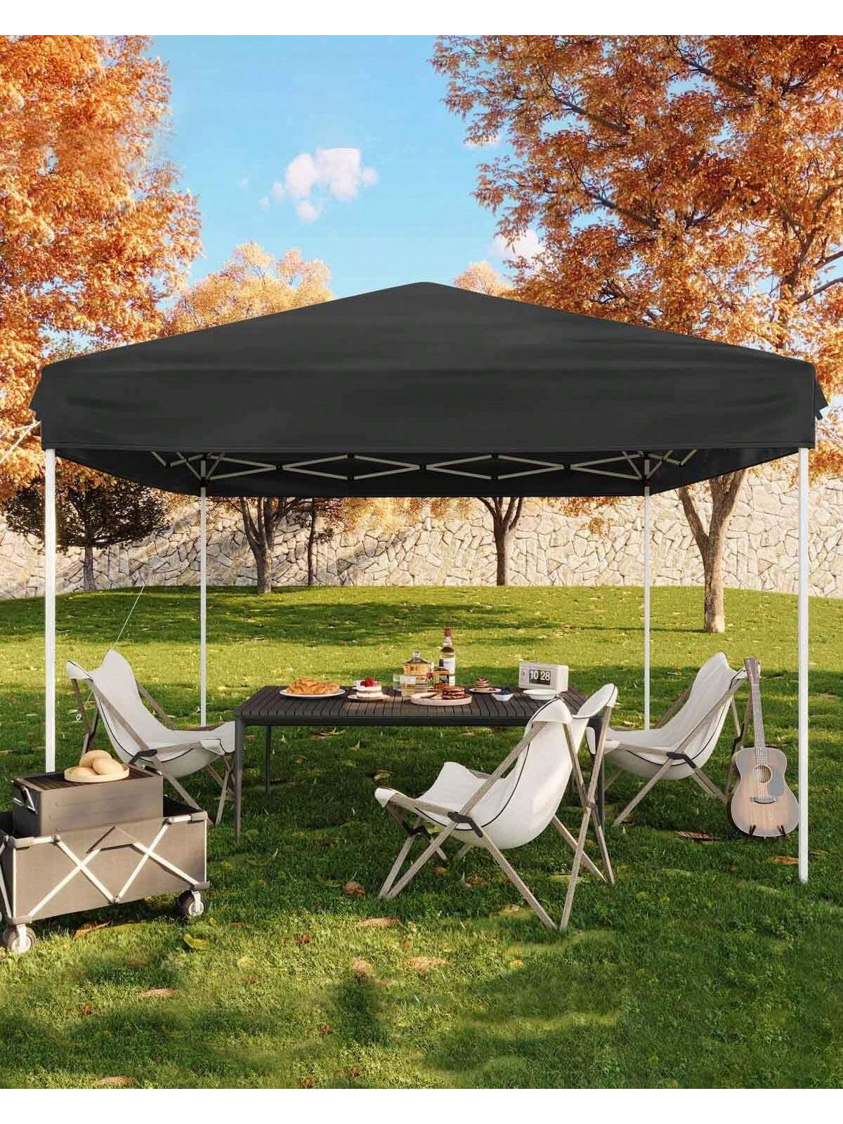 10x10 Pop Up Canopy Tent, Outdoor Canopy Tent With 3 Adjustable Height ...