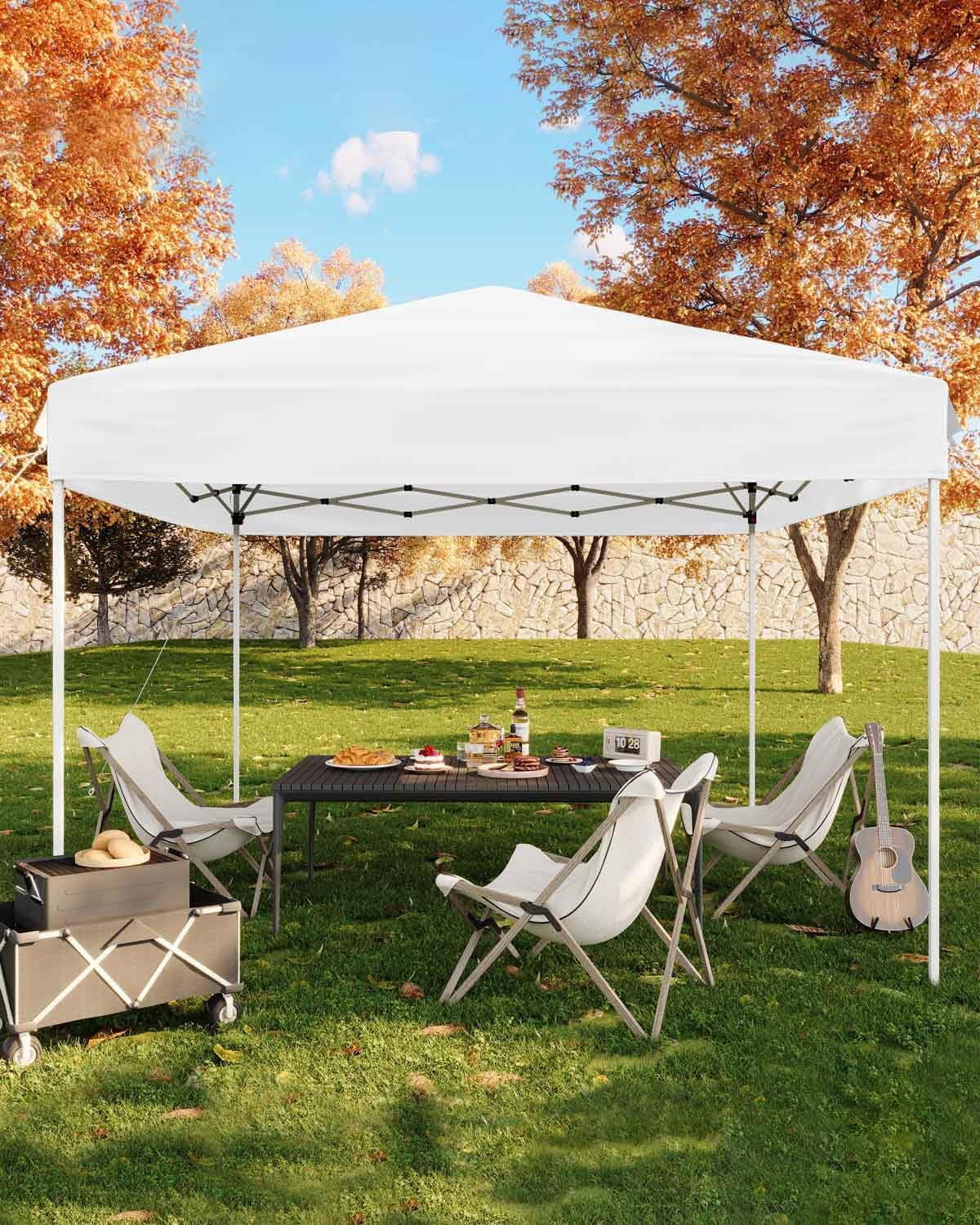 10x10 Pop Up Canopy Tent, Outdoor Tent with 3 Adjustable Height, Easy ...
