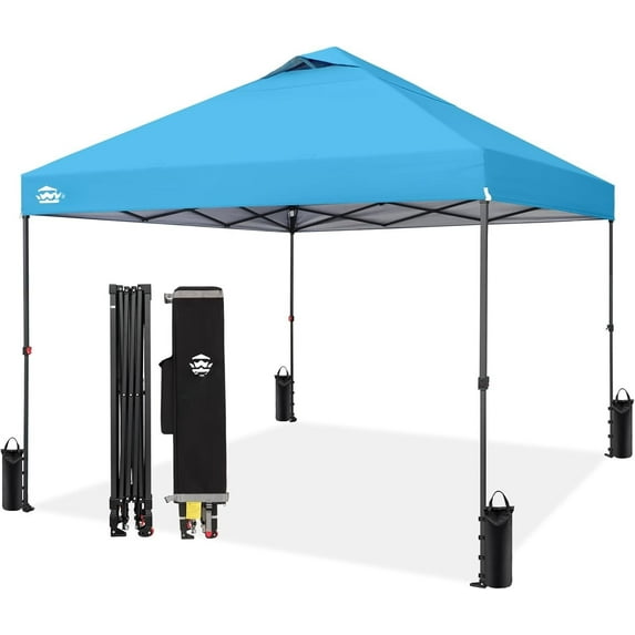 10x10 Pop Up Canopy Tent - Center Lock One Push Outdoor Canopy Beach ...