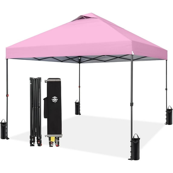 10x10 Pop Up Canopy Tent - Center Lock One Push Outdoor Canopy Beach ...