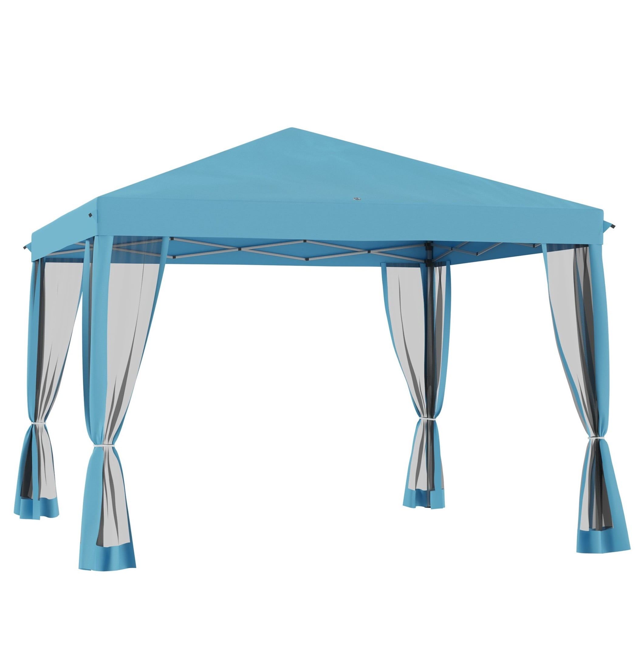 10x10 Pop Up Canopy Tent, Outdoor Gazebo with Netting & Carry Bag ...