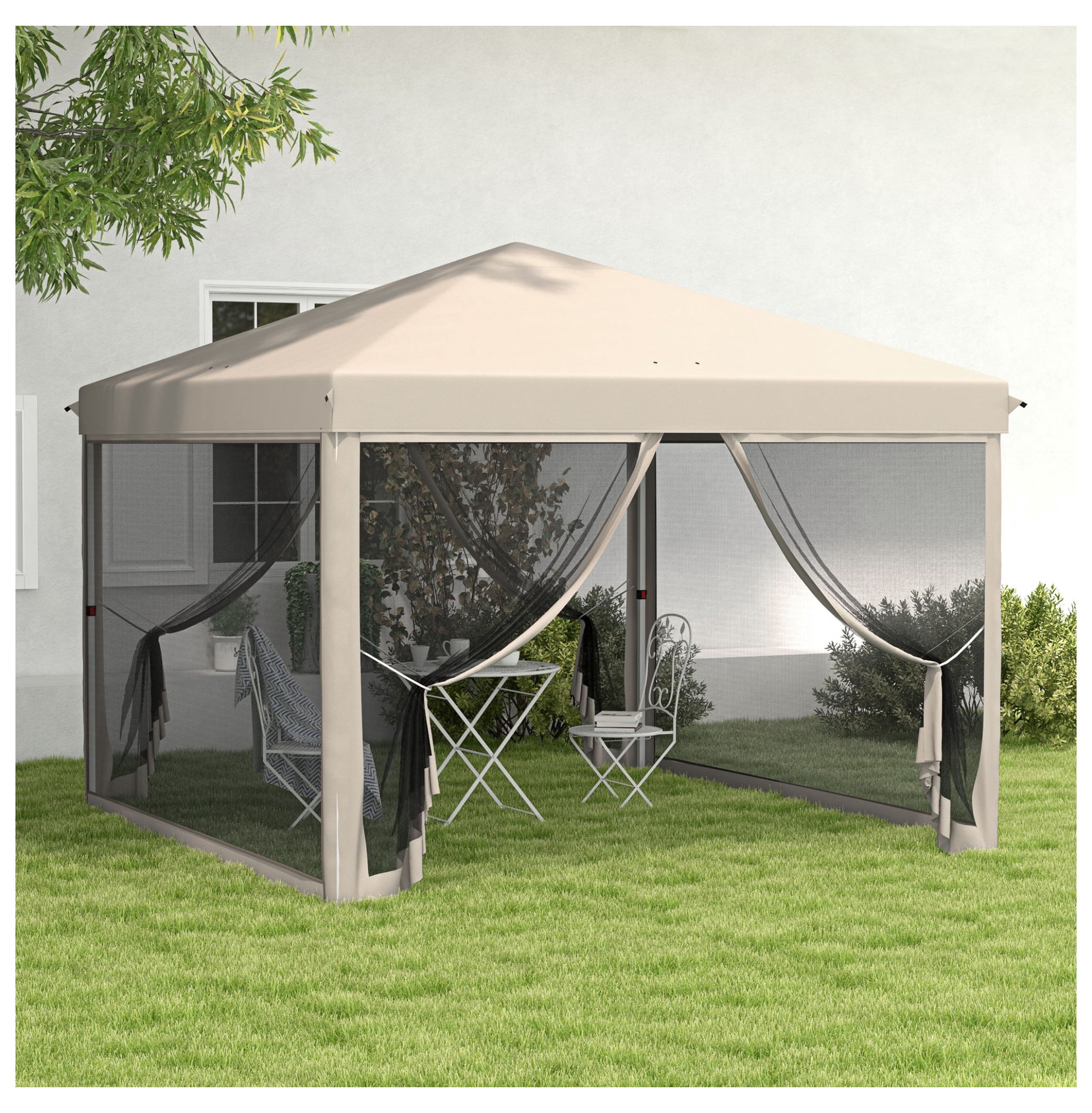 10x10 Pop Up Canopy Tent with Mesh Sidewalls - Height Adjustable Gazebo ...