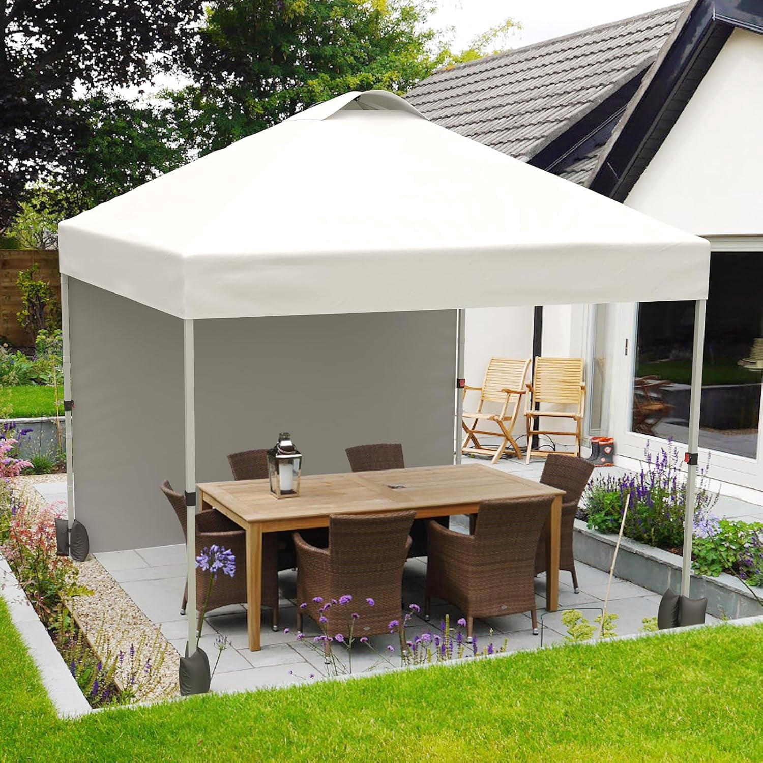 10x10 Pop-Up Canopy Tent with Removable Sidewall, Commercial-Grade ...
