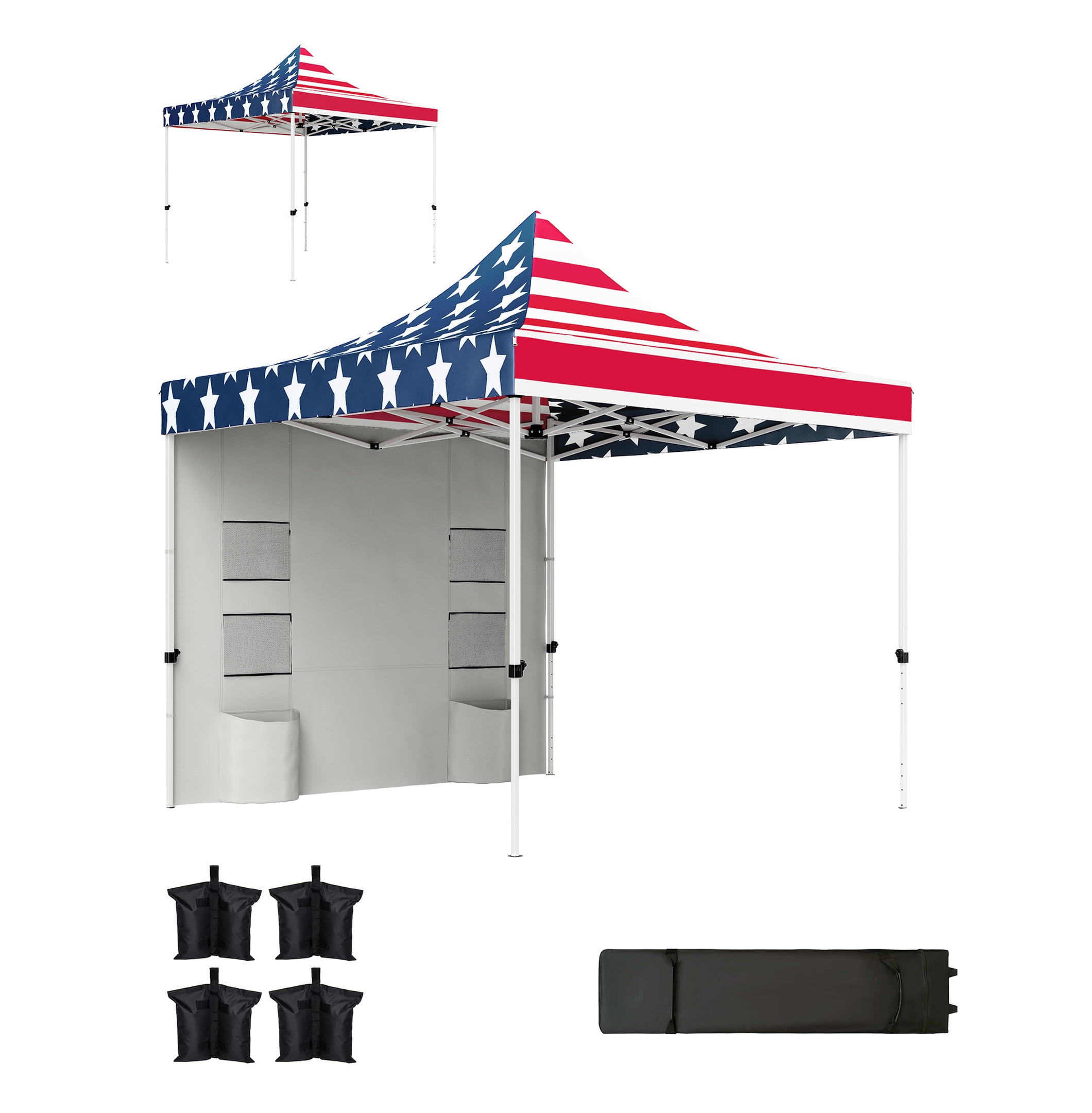 10x10 Pop Up Canopy Tent with Sidewall, UPF50+ Sun Shelter - American ...