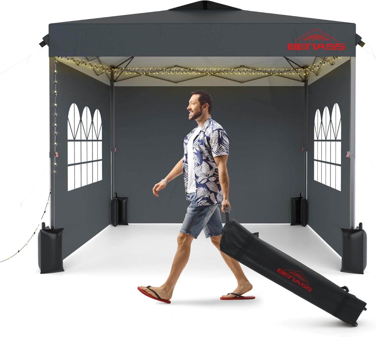 10x10 Pop Up Canopy with Sidewalls, Easy Up Canopy Tent, Heavy Duty ...