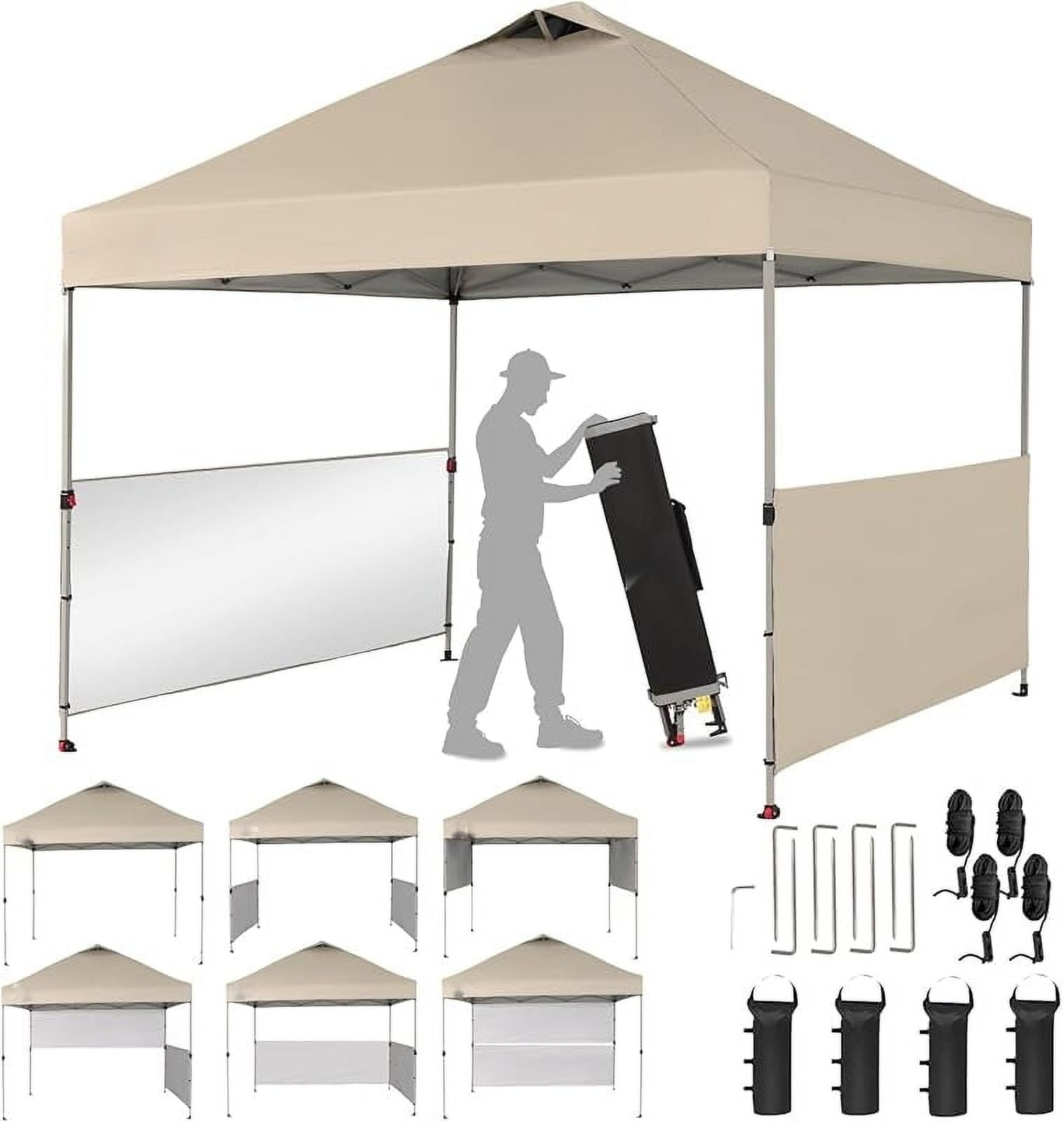 10x10 Pop up Canopy Tent Instant Canopy with 150D Silver Coated Fabric ...