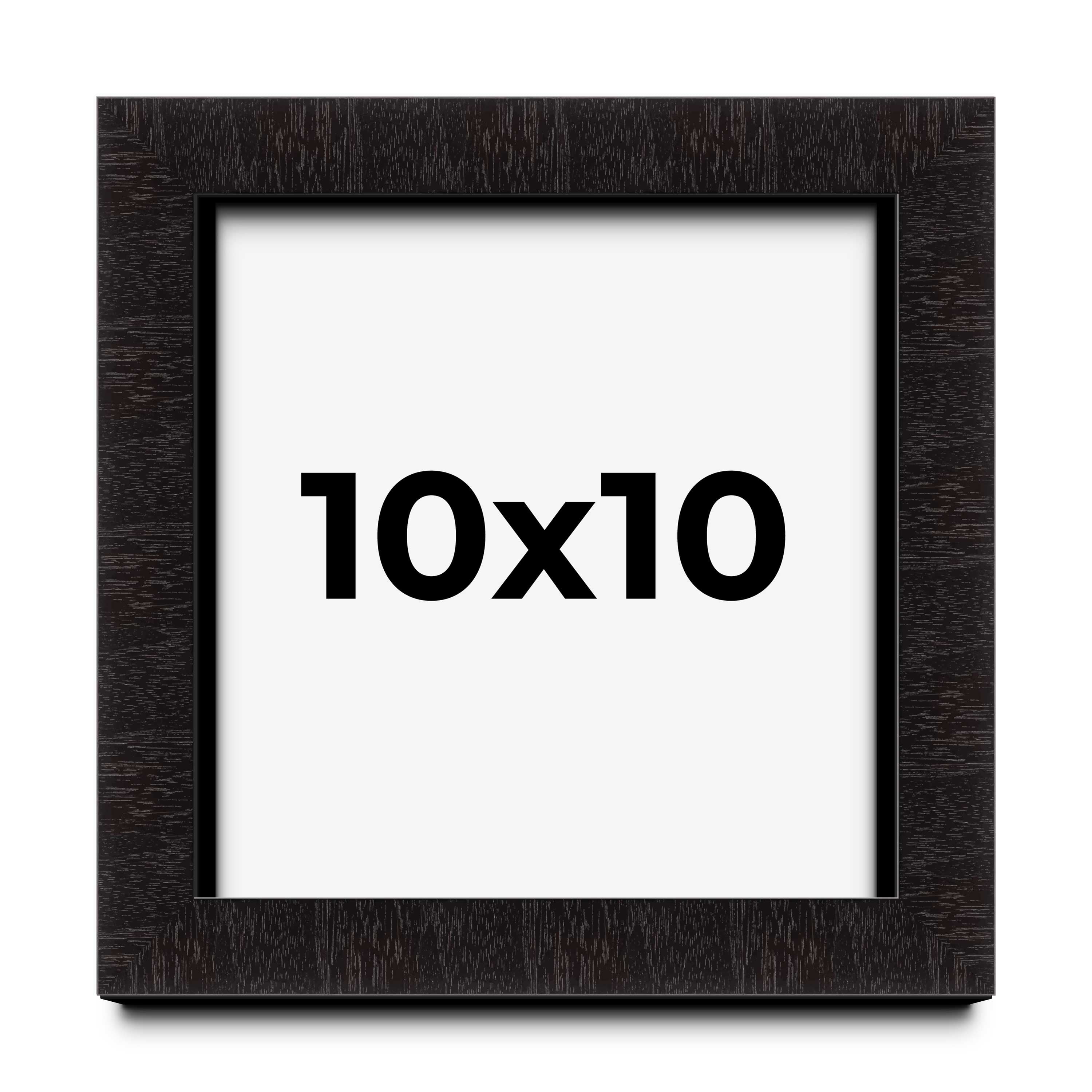 10x10 Shadow Box Black Solid Wood Display Picture Frame | 1 Inch Rabbet ...