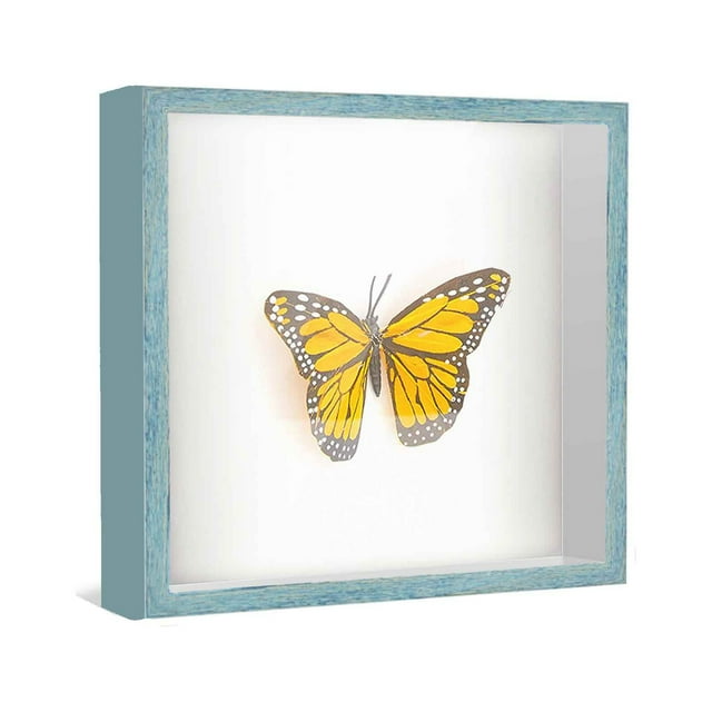 10x10 Shadow Box Frame Blue | 1.125 inches Deep Real Wood Rustic ...