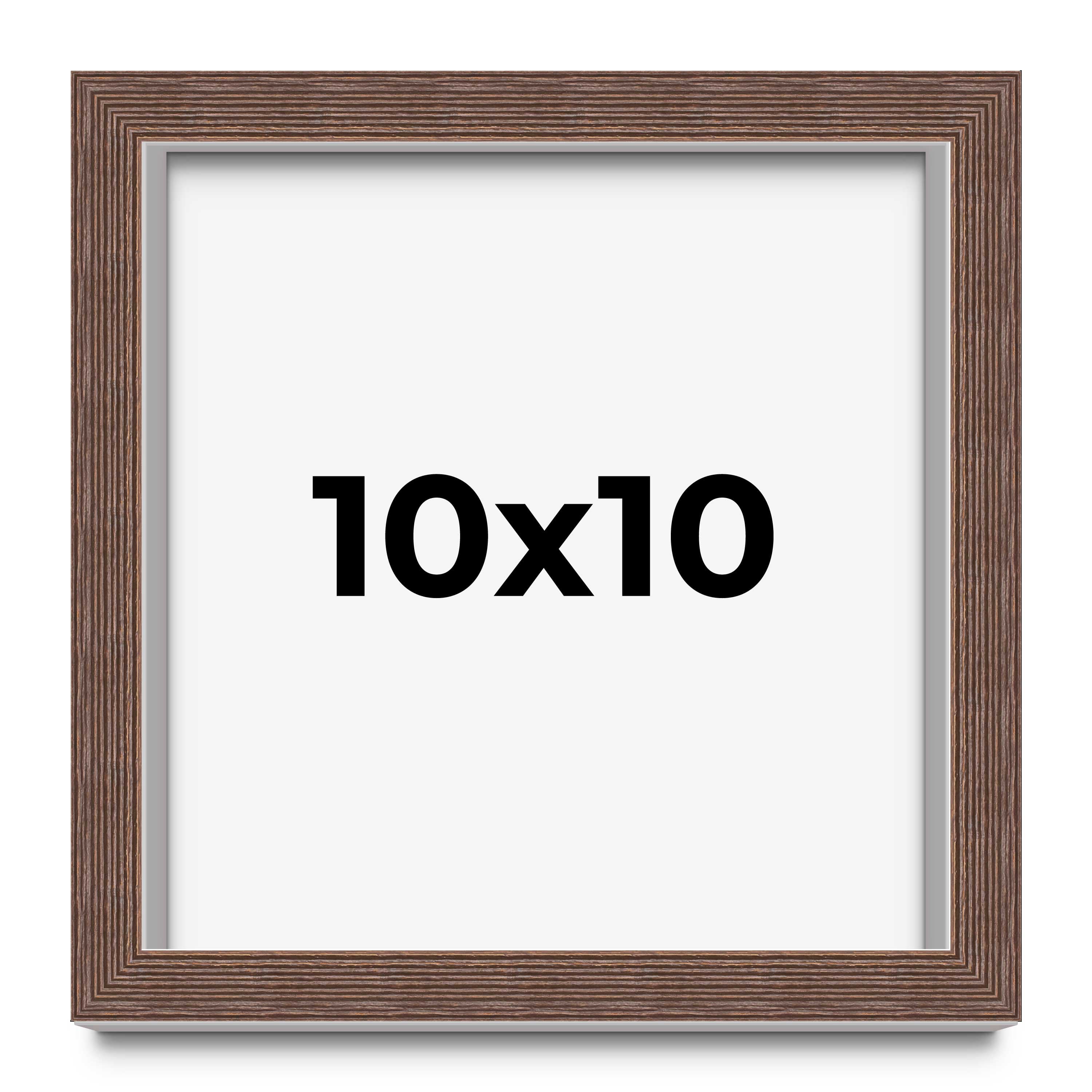 10x10 Shadow Box Frame Brown | 1.125 inches Deep Real Wood Rustic ...