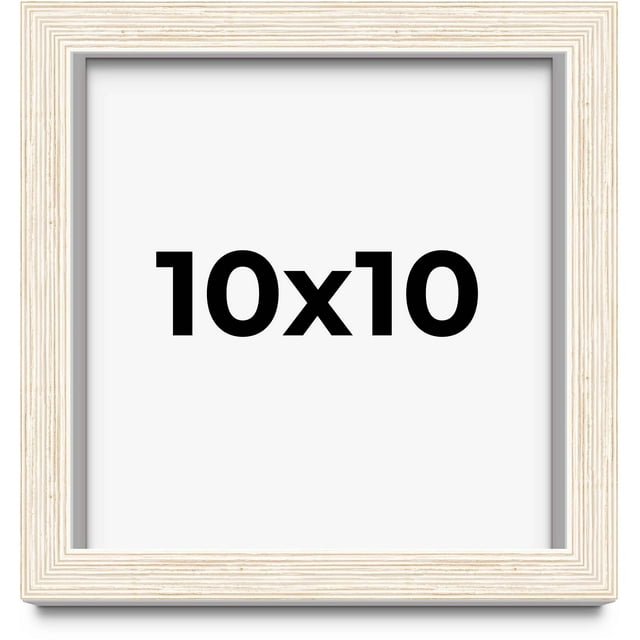 10x10 Shadow Box Frame White | 1.125 Inches Deep Real Wood Rustic ...