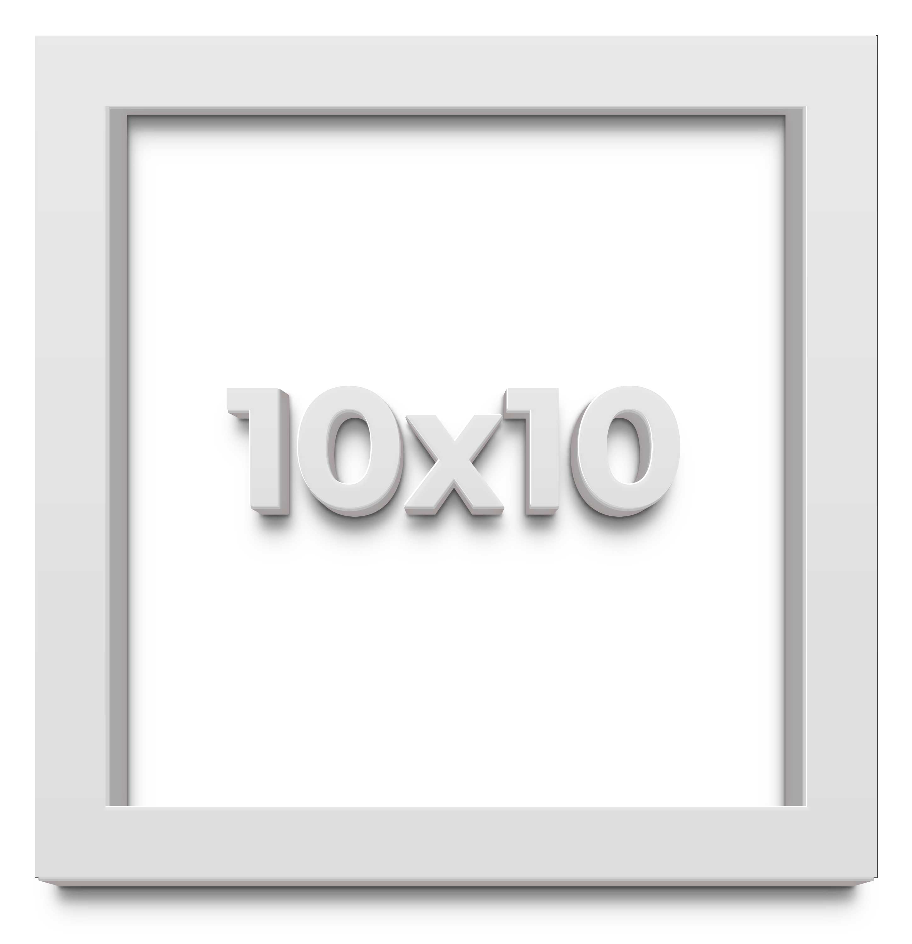 10x10 Shadow Box High Gloss White Display Frame | 1.625 Inches Deep | 1 ...
