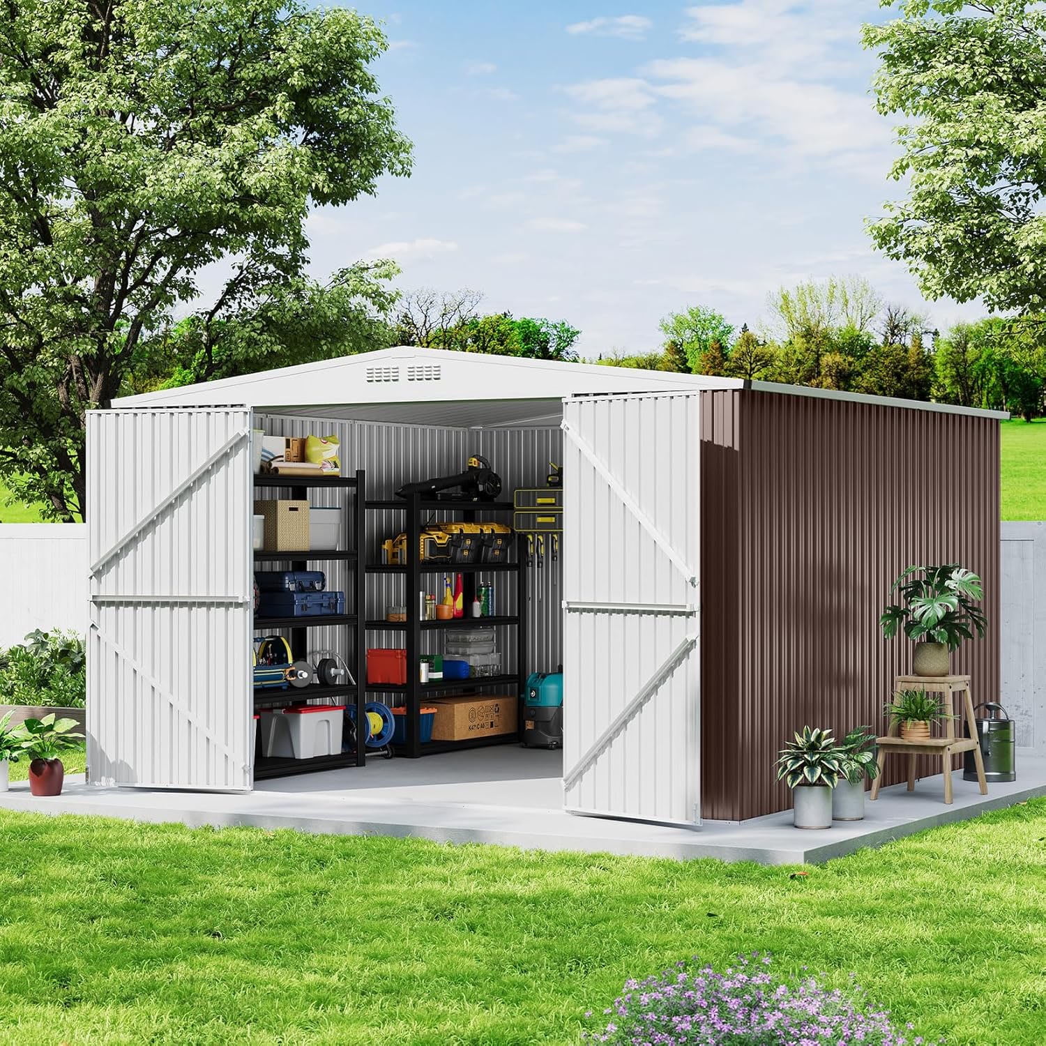 10x10 Shed for Outdoor Storage, Metal Garden Sheds & Outdoor Storage ...