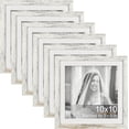 10x10 Square Picture Frames Set of 6 Distressed White Wood Grain Photo ...