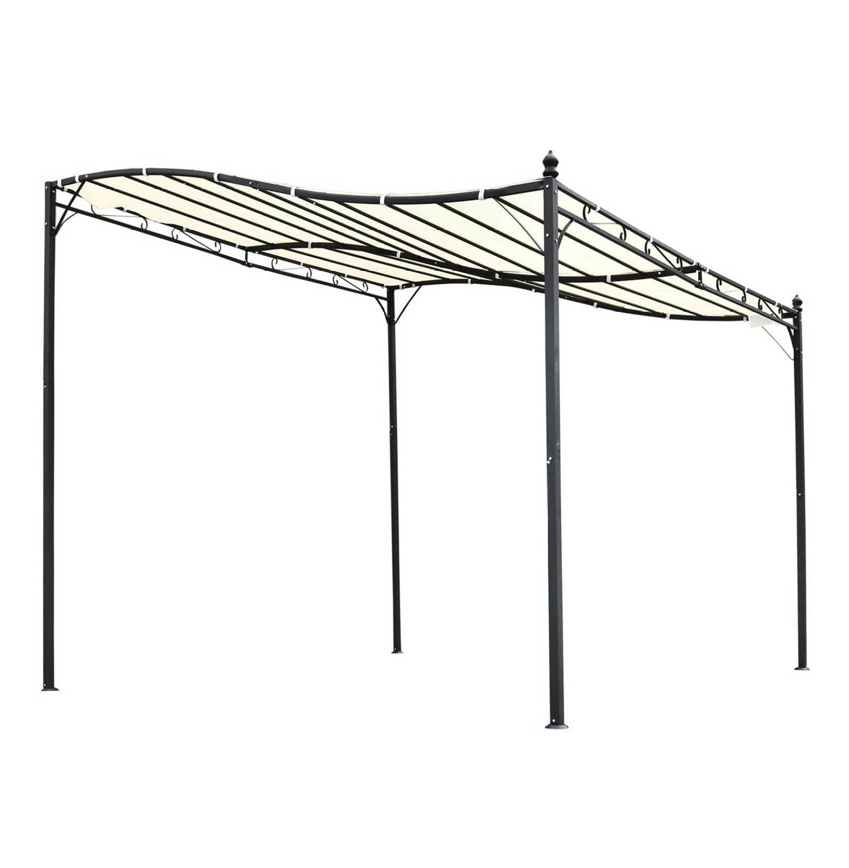 10x10 Steel Outdoor Pergola Gazebo, Patio Canopy Cream White, Weather ...