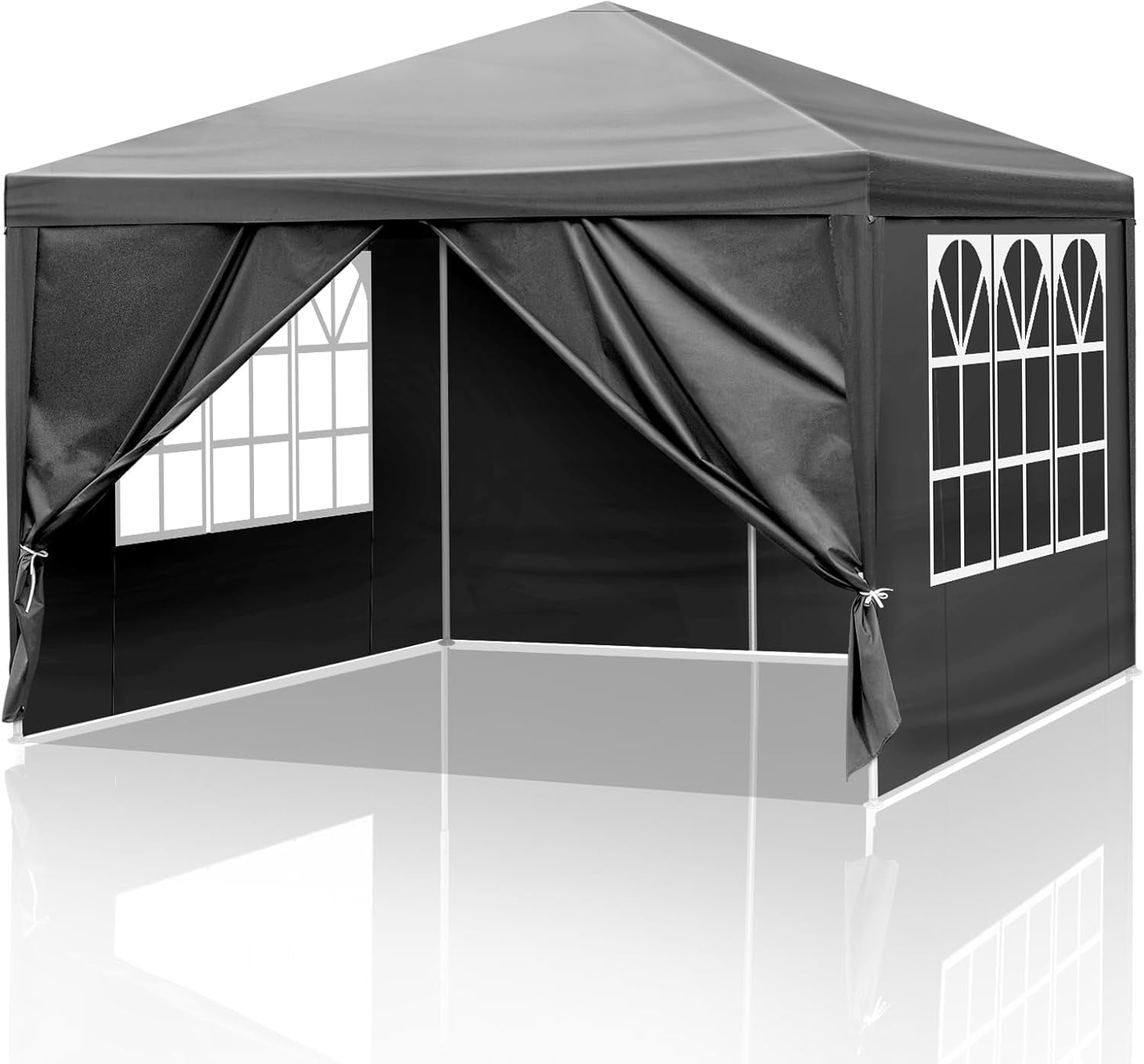10x10 ft Gazebo, Outdoor Canopy Tent with Removable Windows Sidewalls ...