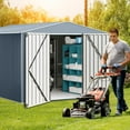 10x10 ft Metal Tool Shed, Heavy-Duty Outdoor Storage Building with ...